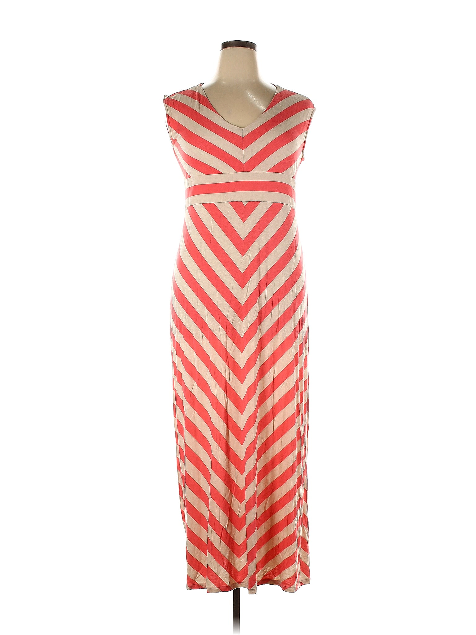 Apt 9 Chevron Herringbone Chevron Multi Color White Casual Dress Size