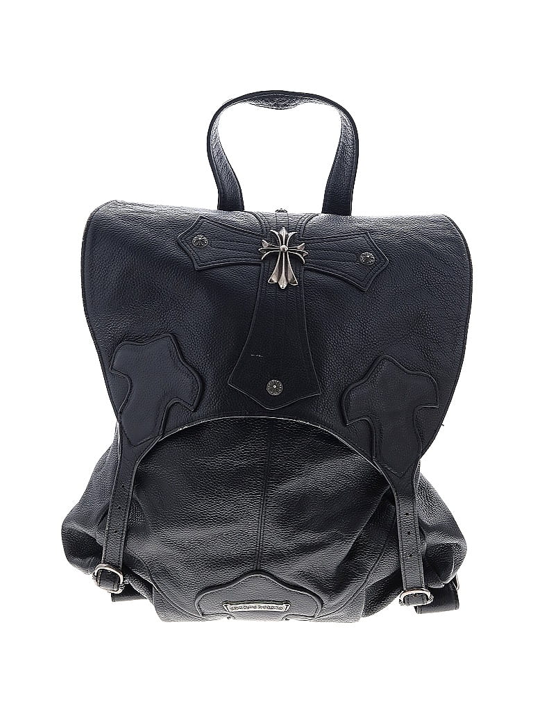 Chrome Hearts 100% Leather Solid Black Leather Backpack One Size - 19% ...