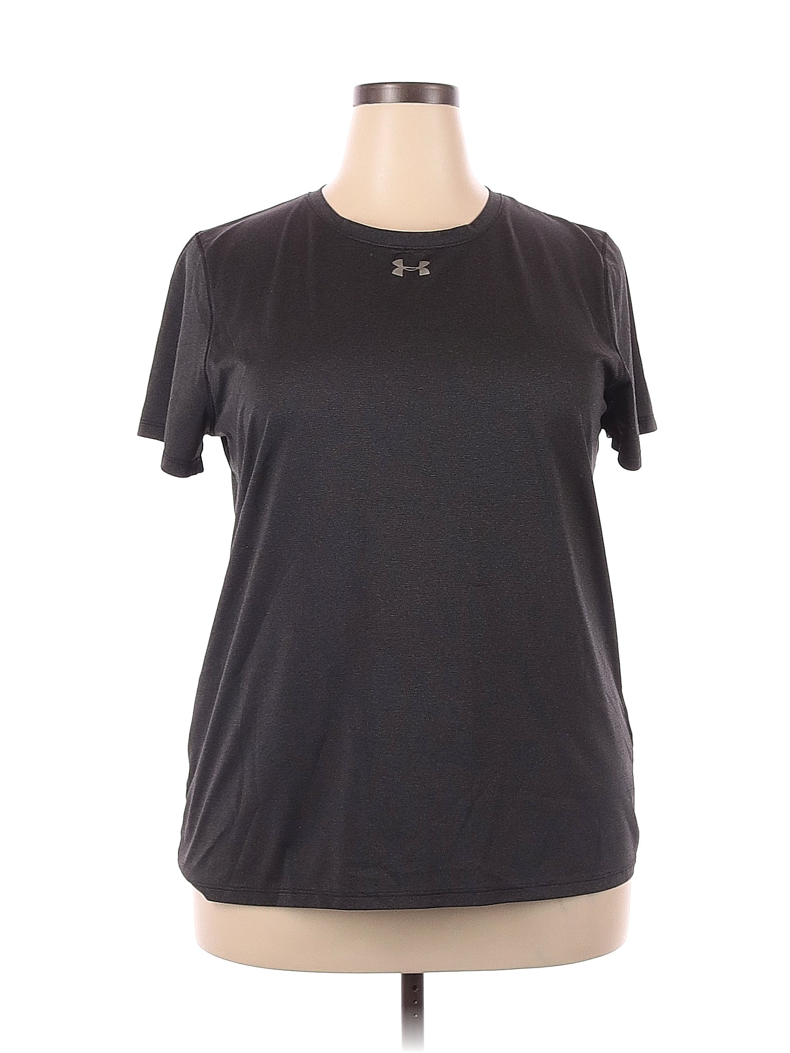 Under Armour 100% Polyester Black Active T-Shirt Size 2X (Plus) - 37% ...