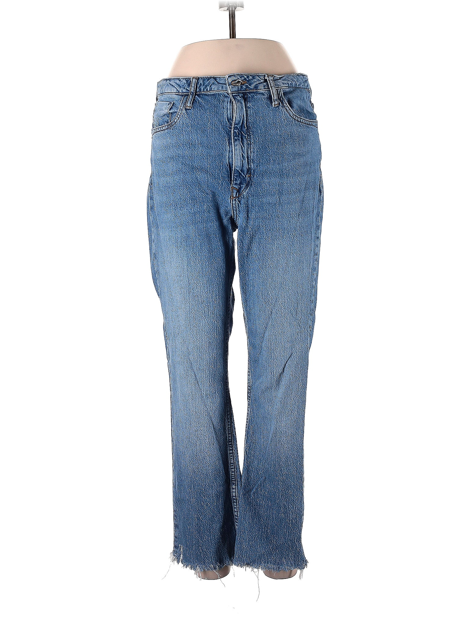 Zara Solid Blue Jeans Size 12 - 38% off | thredUP