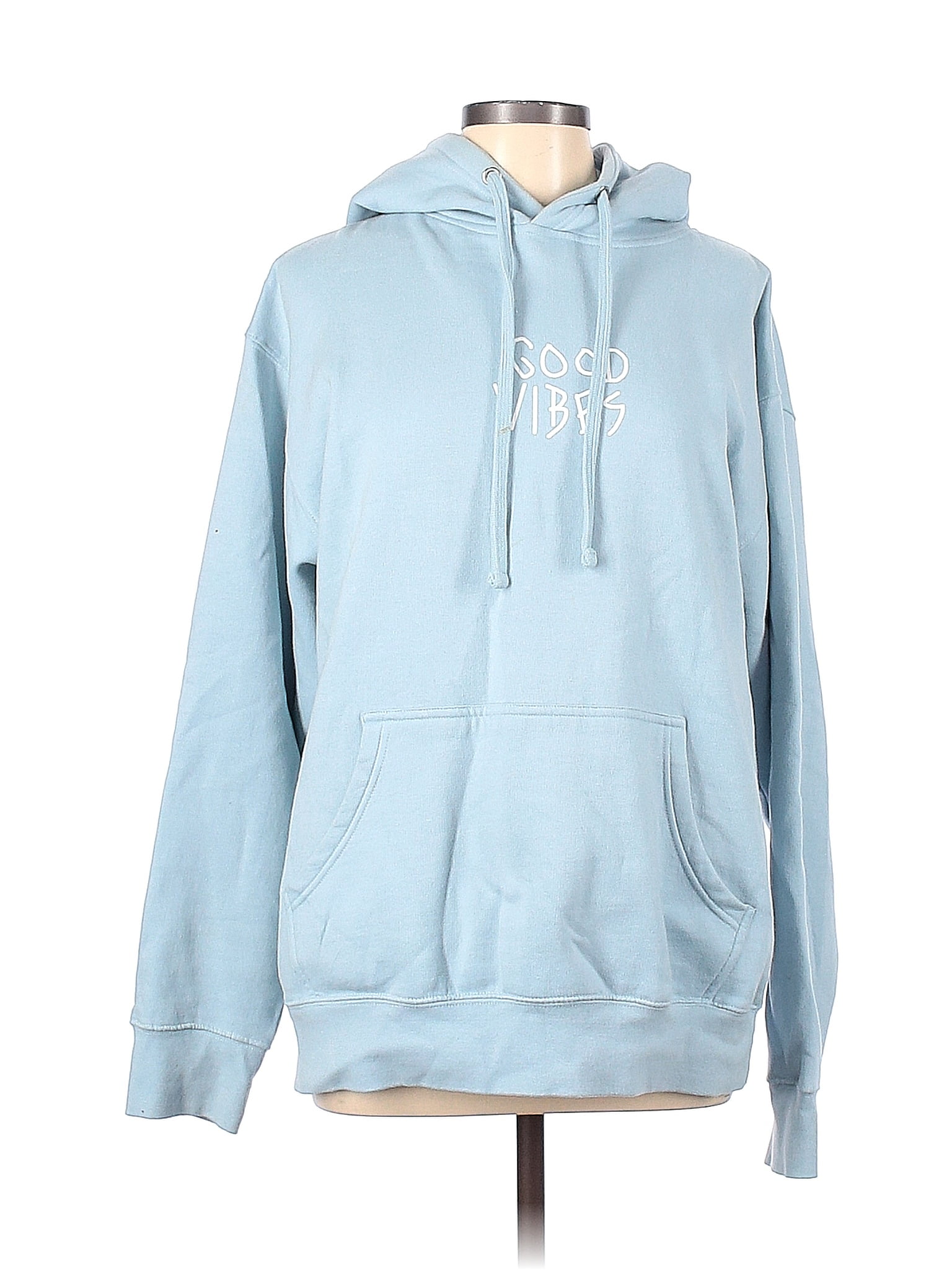 Assorted Brands Solid Blue Pullover Hoodie Size L - 58% off | thredUP