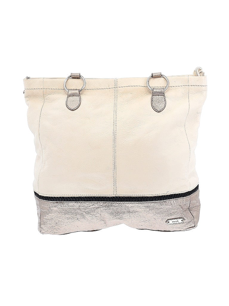 The Sak 100% Leather Color Block Solid Ivory Leather Tote One Size - 60 ...