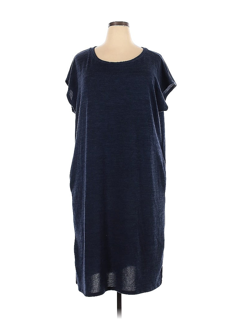 Forgotten Grace Solid Navy Blue Casual Dress Size 3X (Plus) - 72% off ...