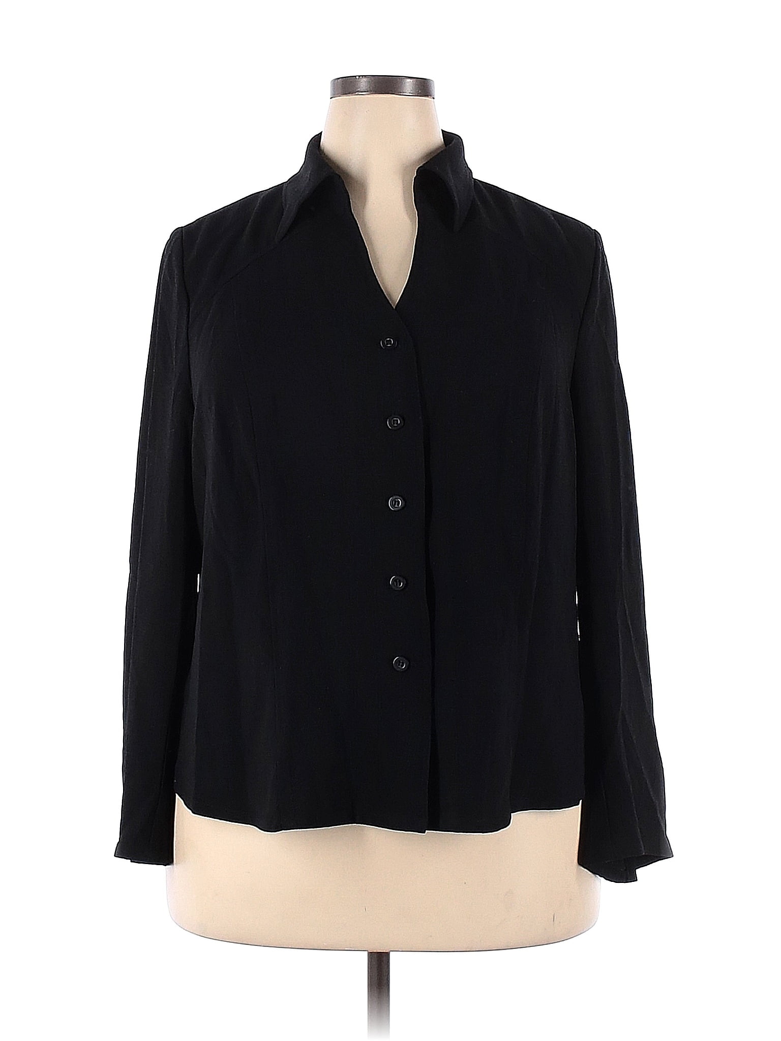 Lane Bryant Black Long Sleeve Blouse Size 20 18 Plus Plus 59 Off