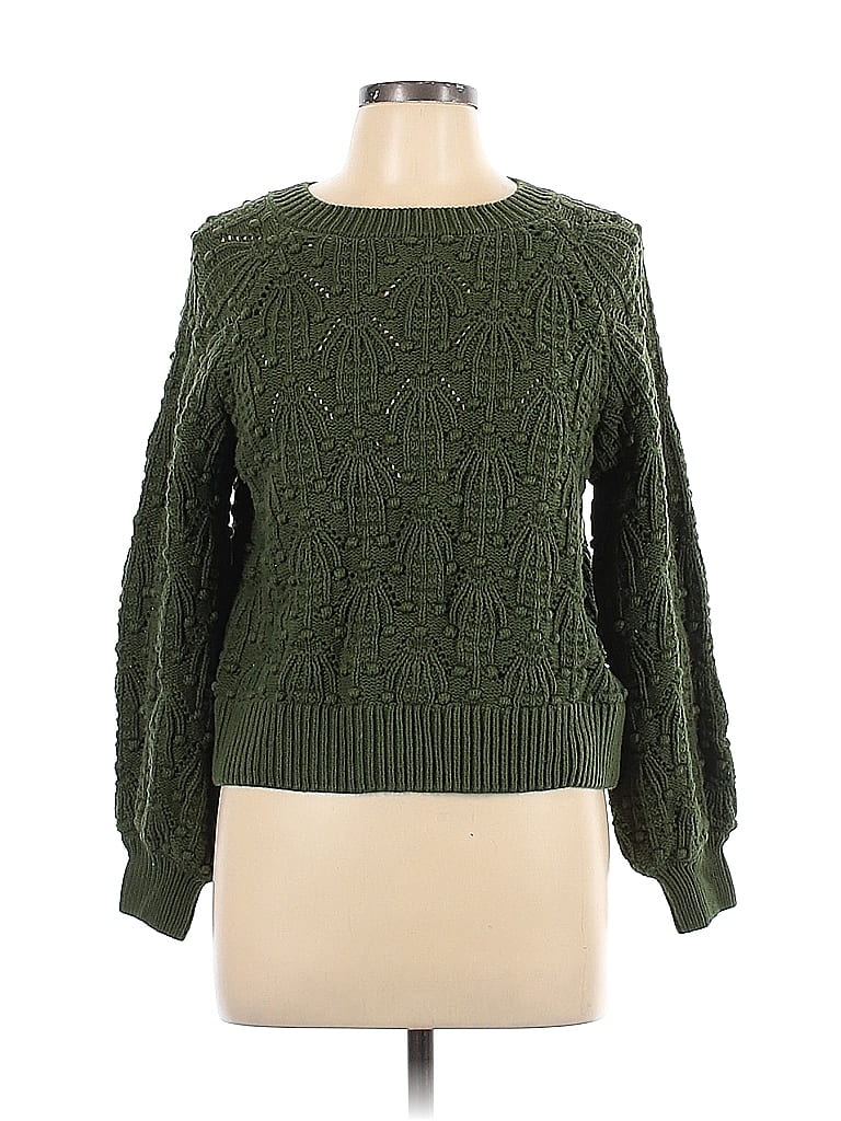 Harper Color Block Solid Green Pullover Sweater Size M - 68% off | ThredUp