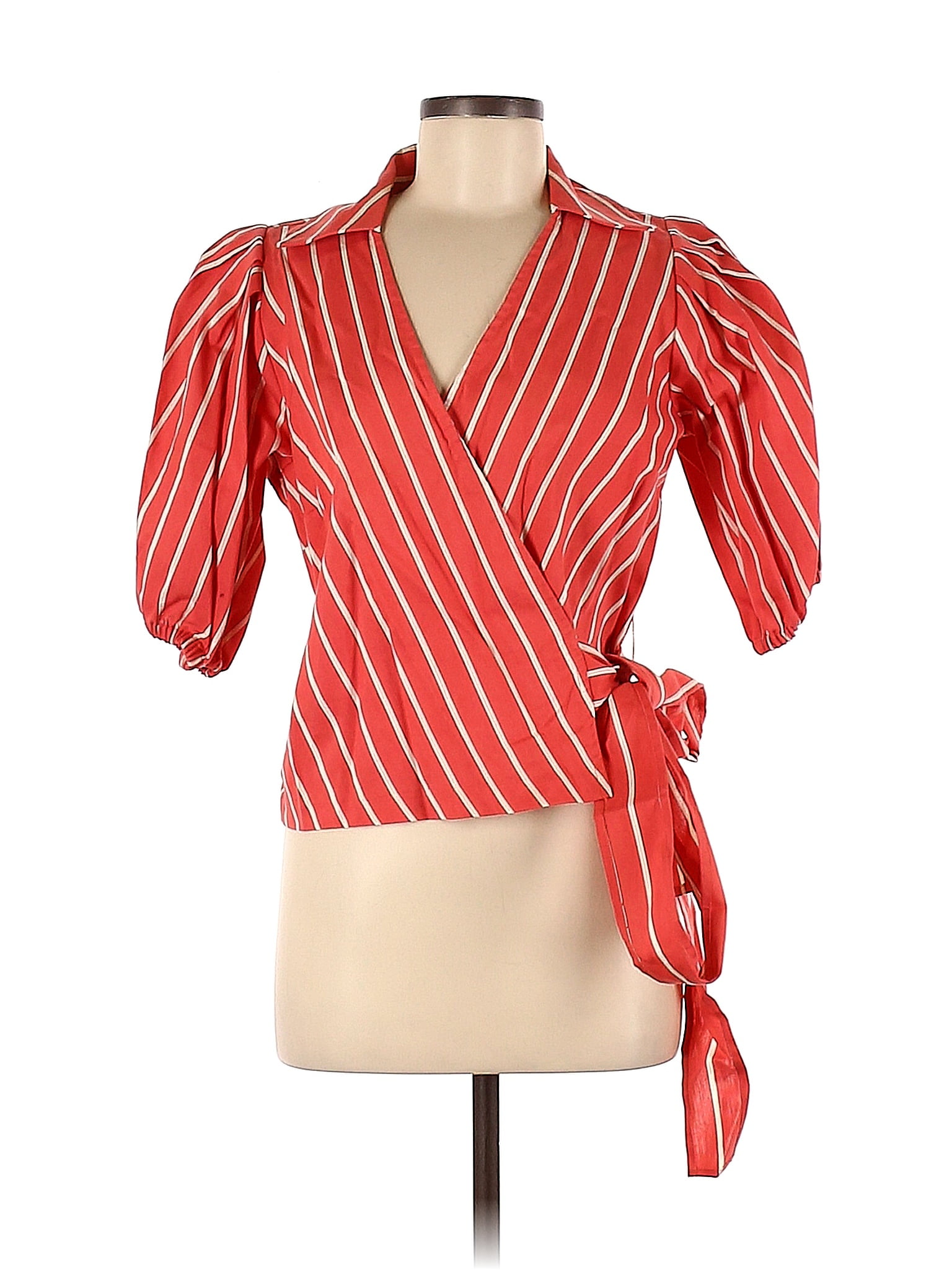 Eva Mendes By New York And Company Red 3 4 Sleeve Blouse Size M 68 Off