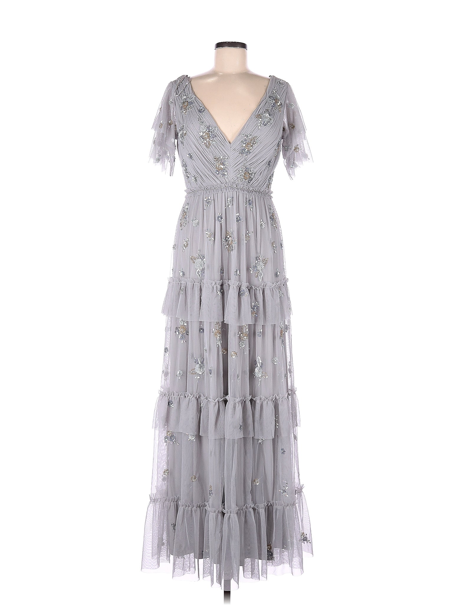 Mac Duggal 100 Polyester Gray Cocktail Dress Size 6 32 Off Thredup