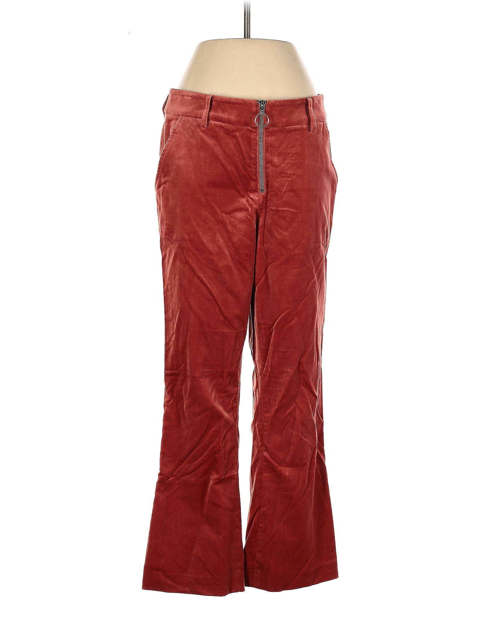 FRAME Solid Red Velour Pants Size 4 - 79% off | ThredUp