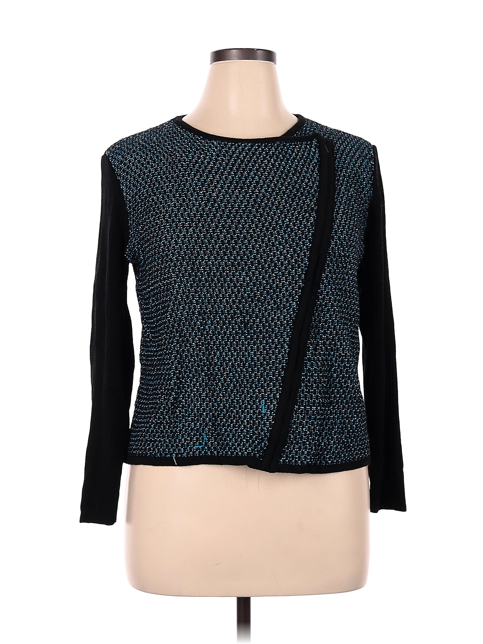 St. John Color Block Polka Dots Teal Green Cardigan Size XL - 88% off ...