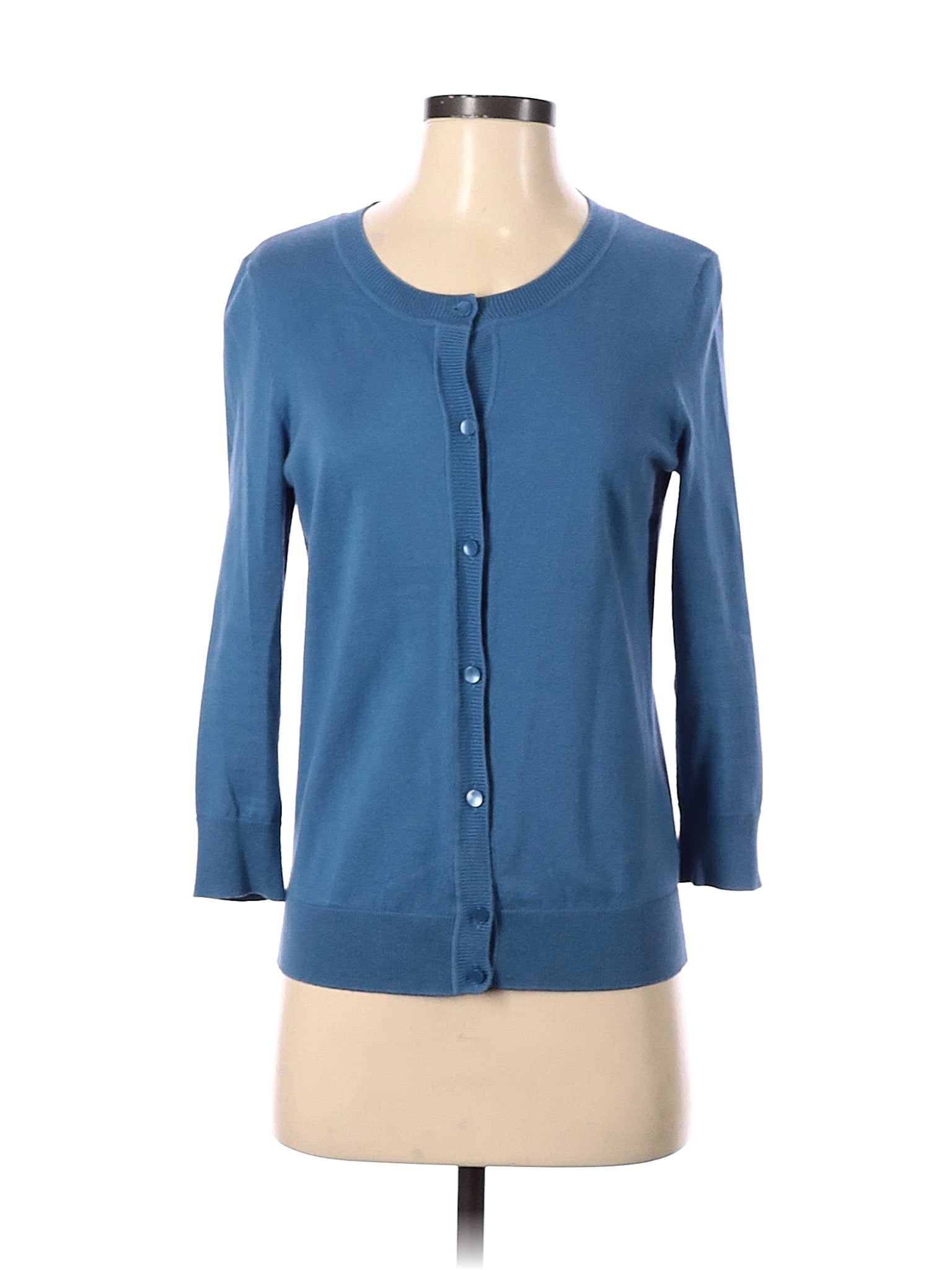 Talbots Color Block Solid Blue Cardigan Size S 77 Off Thredup