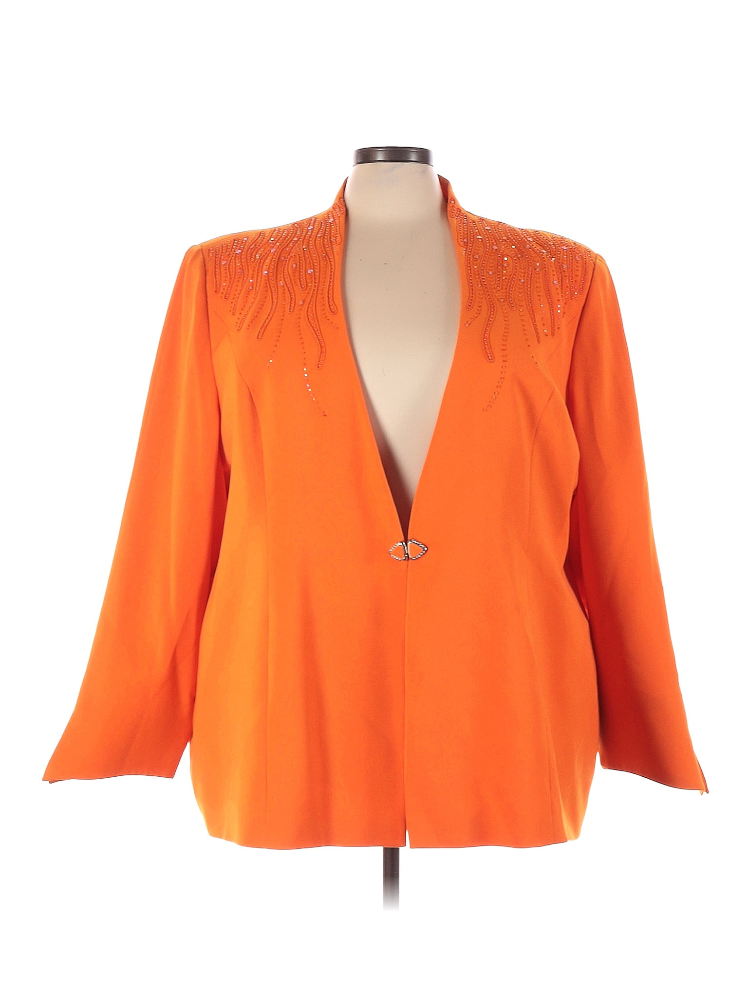 Lisa Rene' 100% Polyester Solid Orange Blazer Size 28 (Plus) - 80% off ...