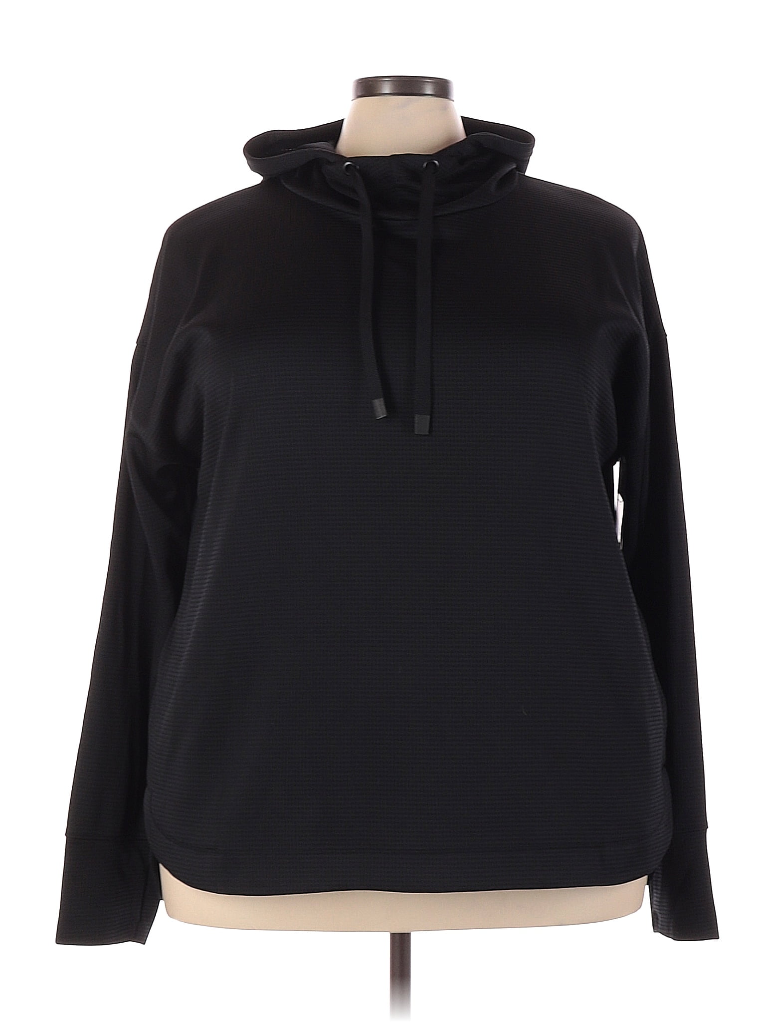 Xersion 100% Polyester Solid Black Pullover Hoodie Size 2X (Plus) - 47% ...