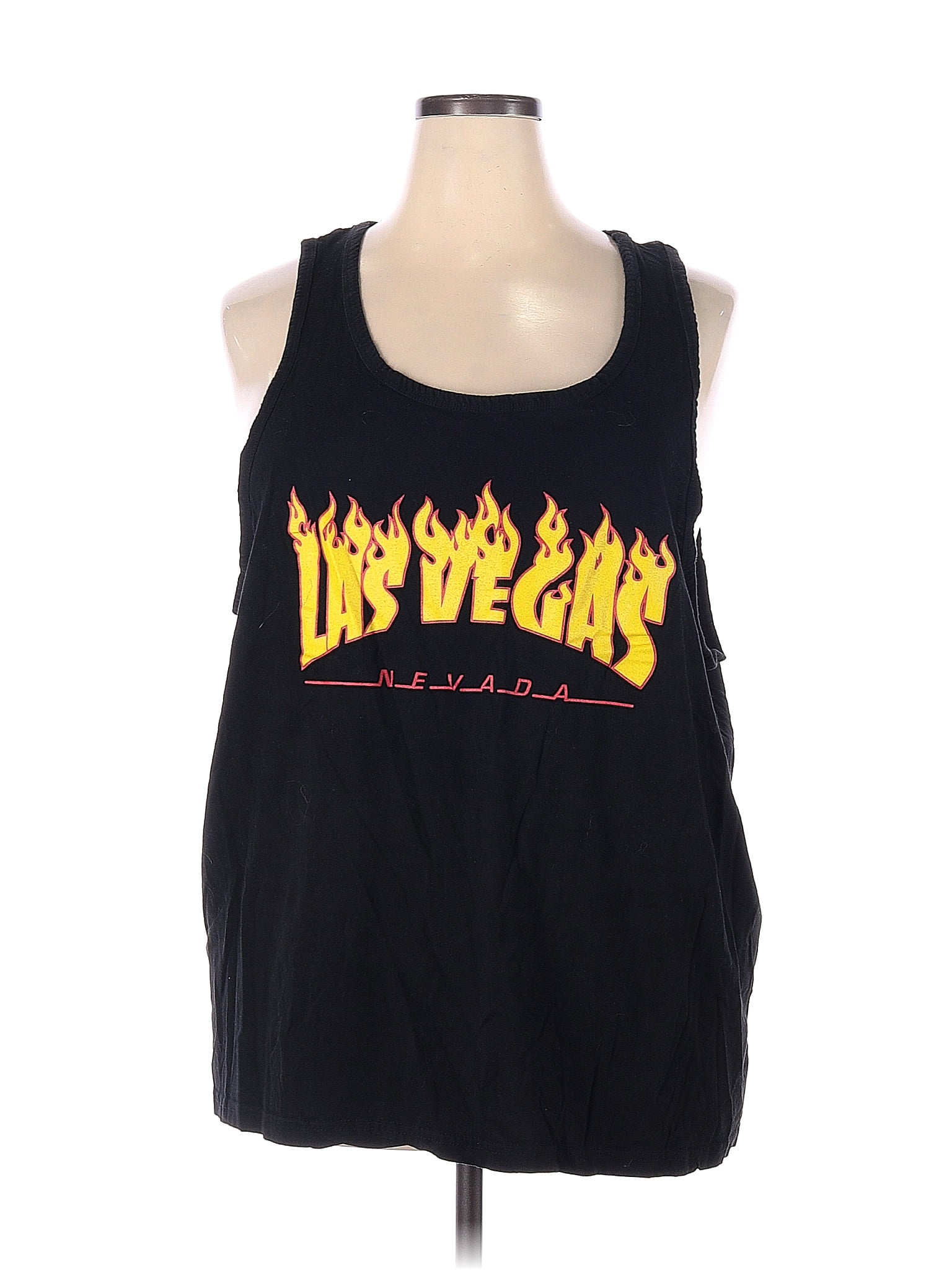 Assorted Brands Graphic Solid Black Tank Top Size 2X (Plus) - 36% off ...