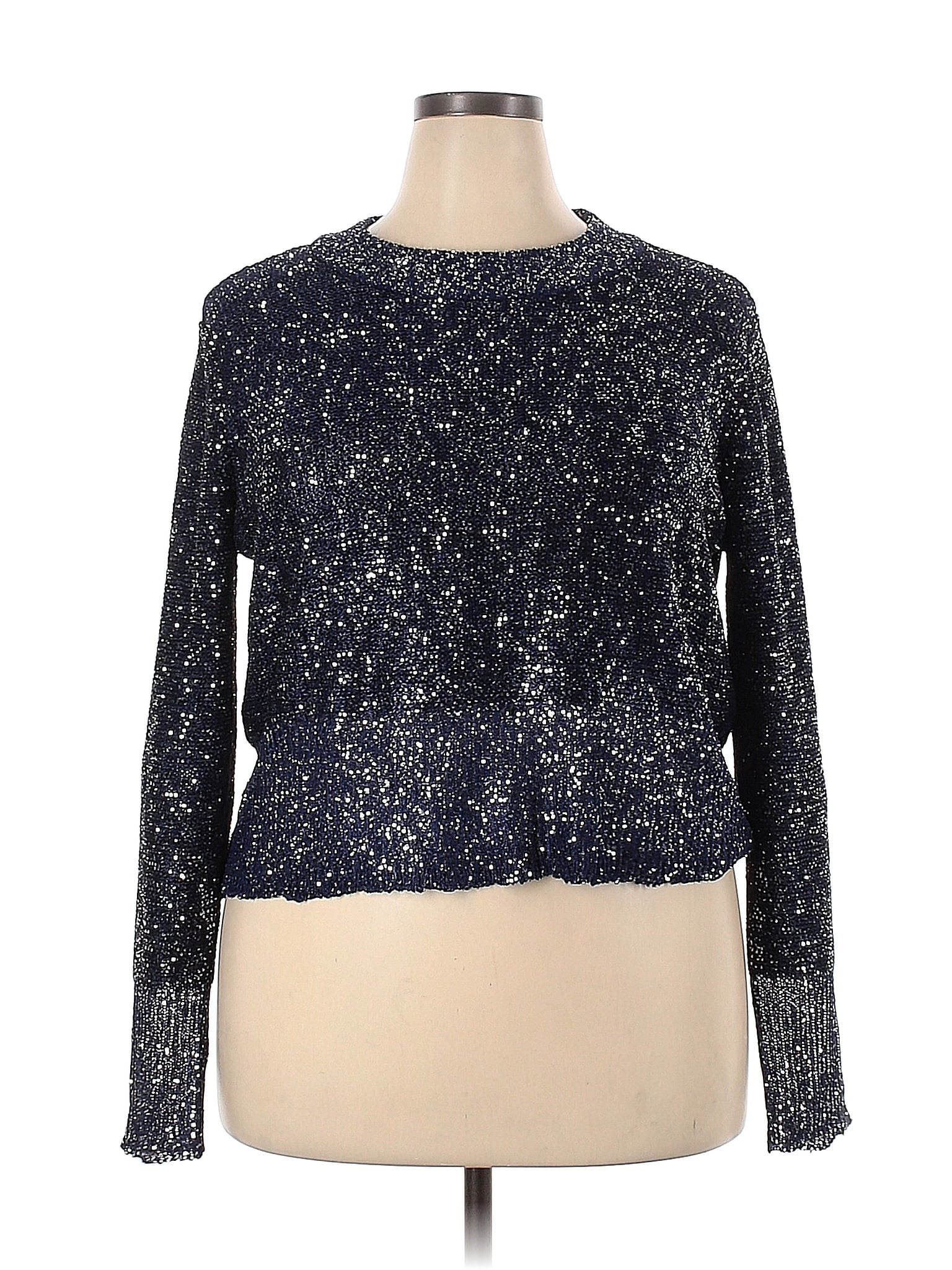 H&M 100% Polyester Blue Pullover Sweater Size XXL - 48% off | thredUP