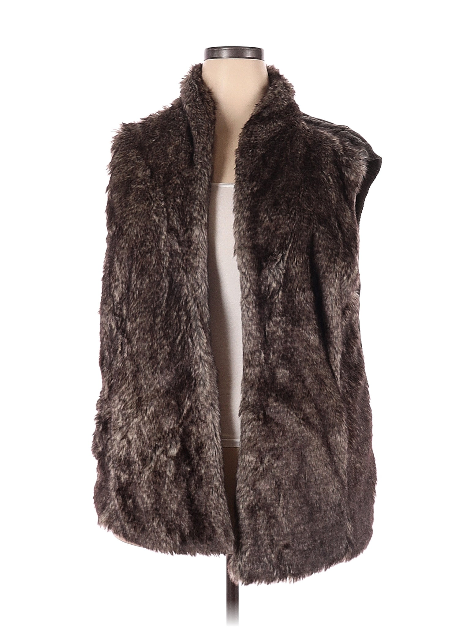Sebby Collection Brown Faux Fur Vest Size 3X (Plus) - 71% off | thredUP