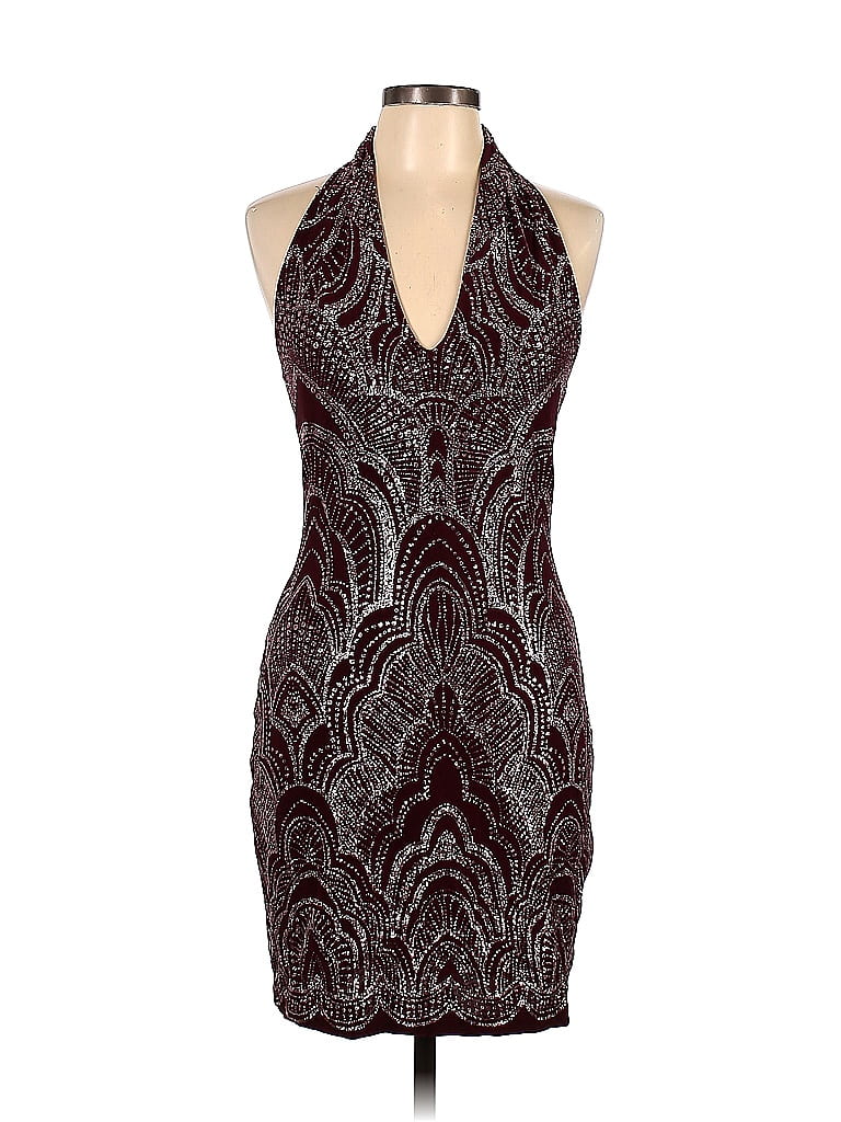 Jump Apparel Multi Color Burgundy Cocktail Dress Size L - 73% off | thredUP