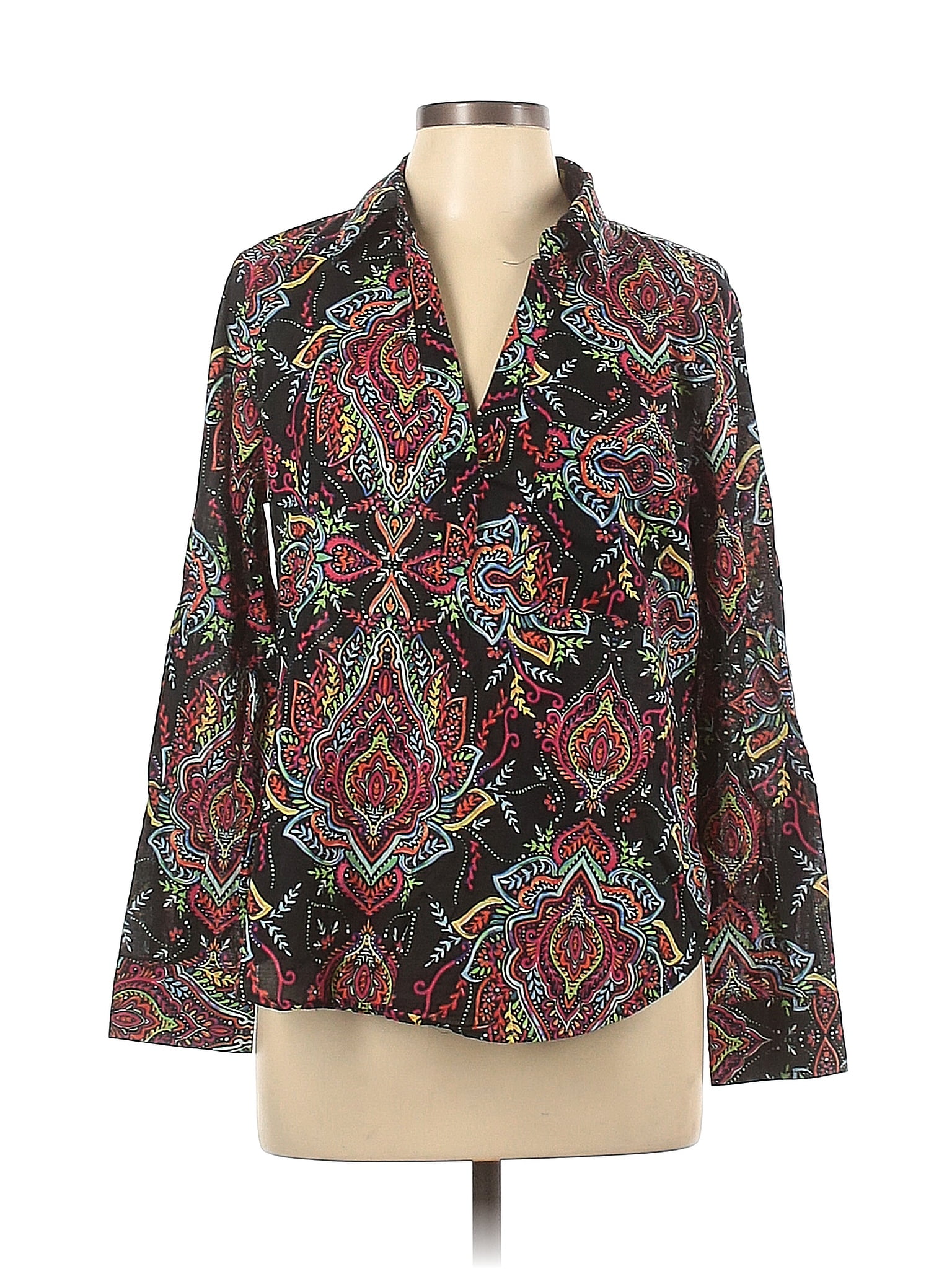 Soho 100% Cotton Black Long Sleeve Blouse Size L - 77% off | thredUP