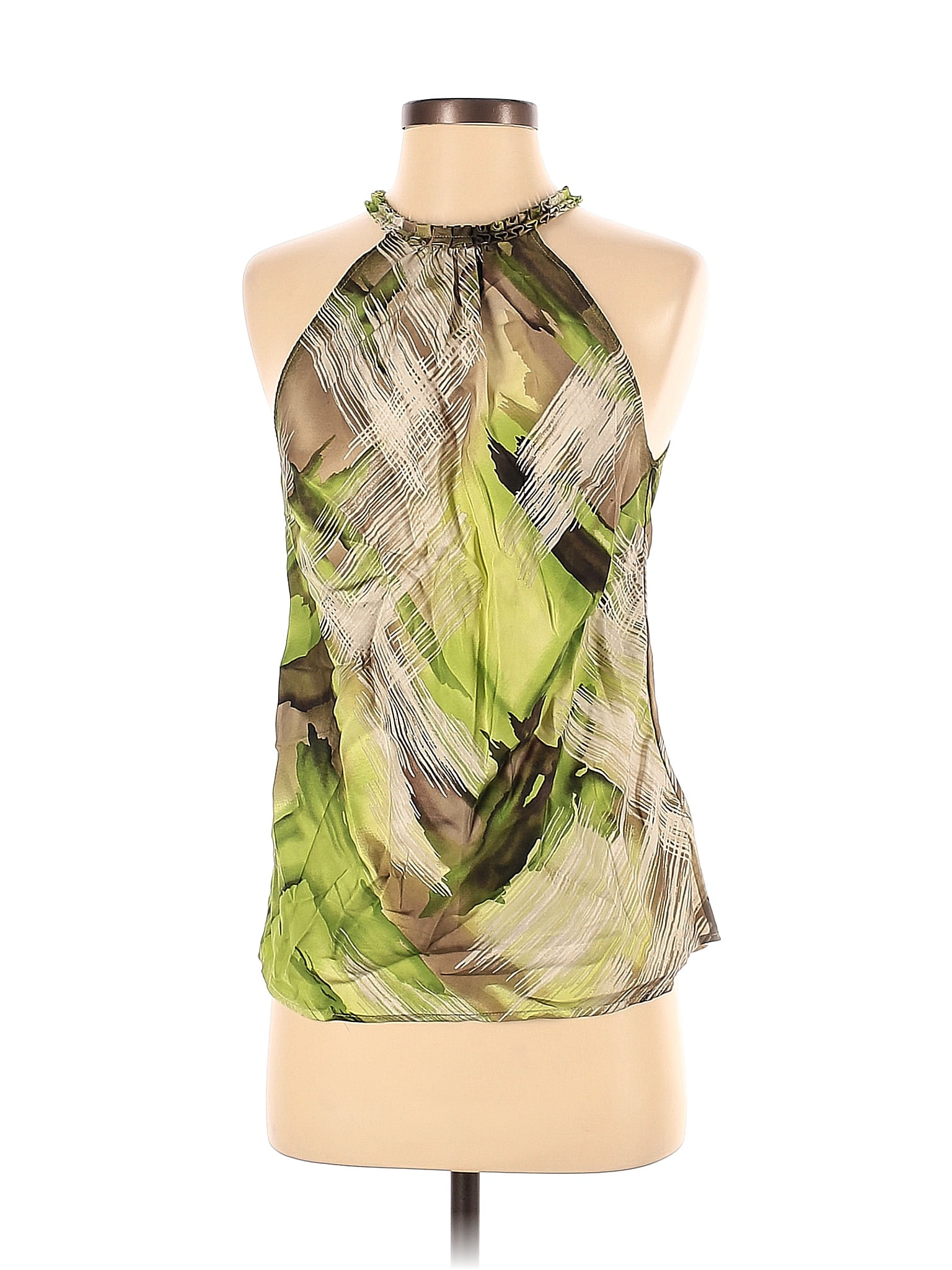 Worth 100% Silk Multi Color Green Sleeveless Silk Top Size 4 - 92% off ...