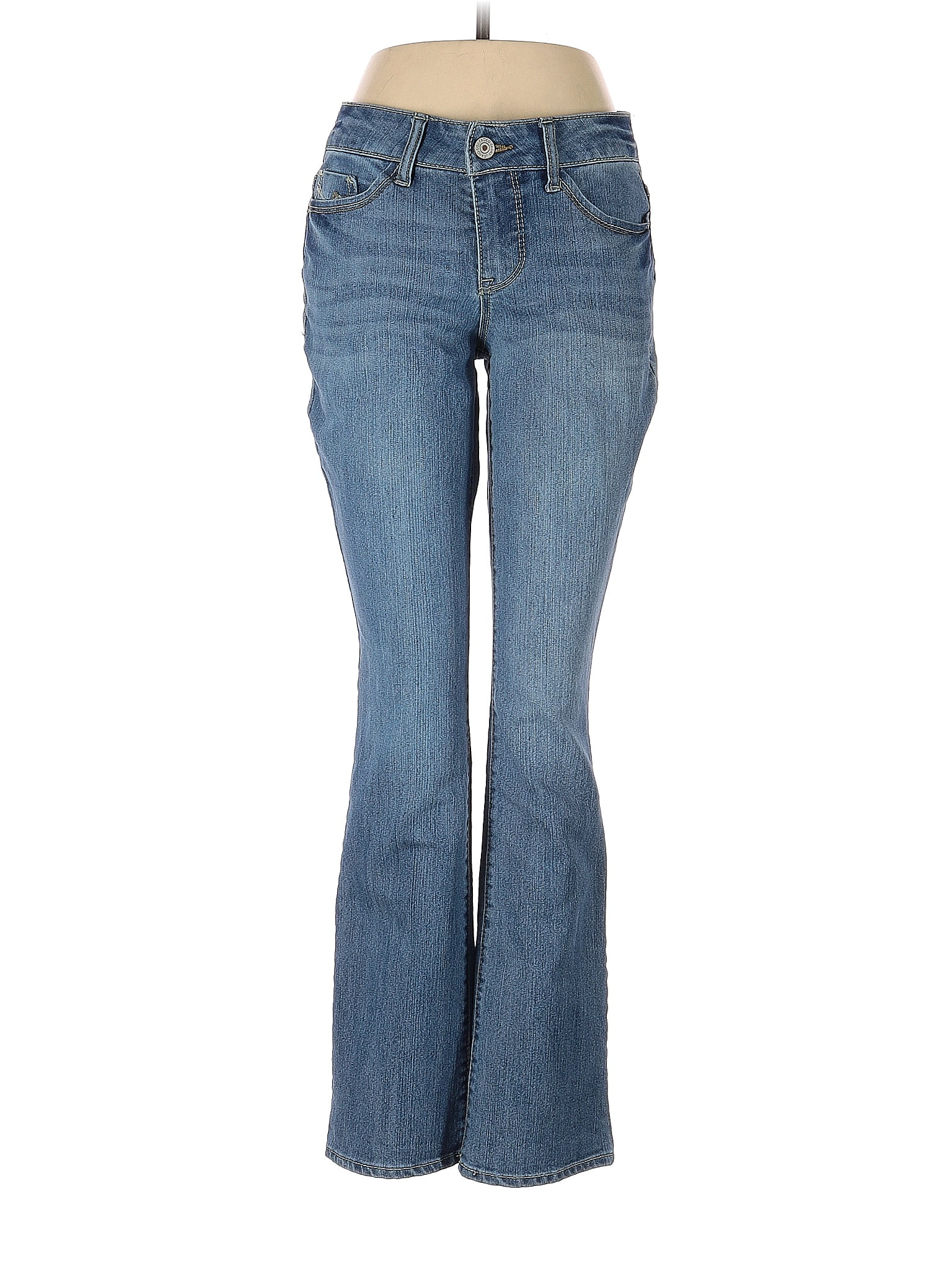 Faded Glory Solid Blue Jeans Size 6 (Petite) - 64% off | thredUP