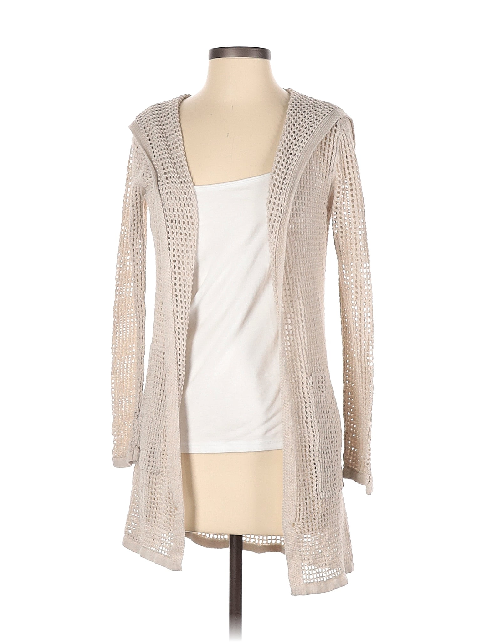 Cyrus 100% Acrylic Ivory Cardigan Size S - 59% off | thredUP