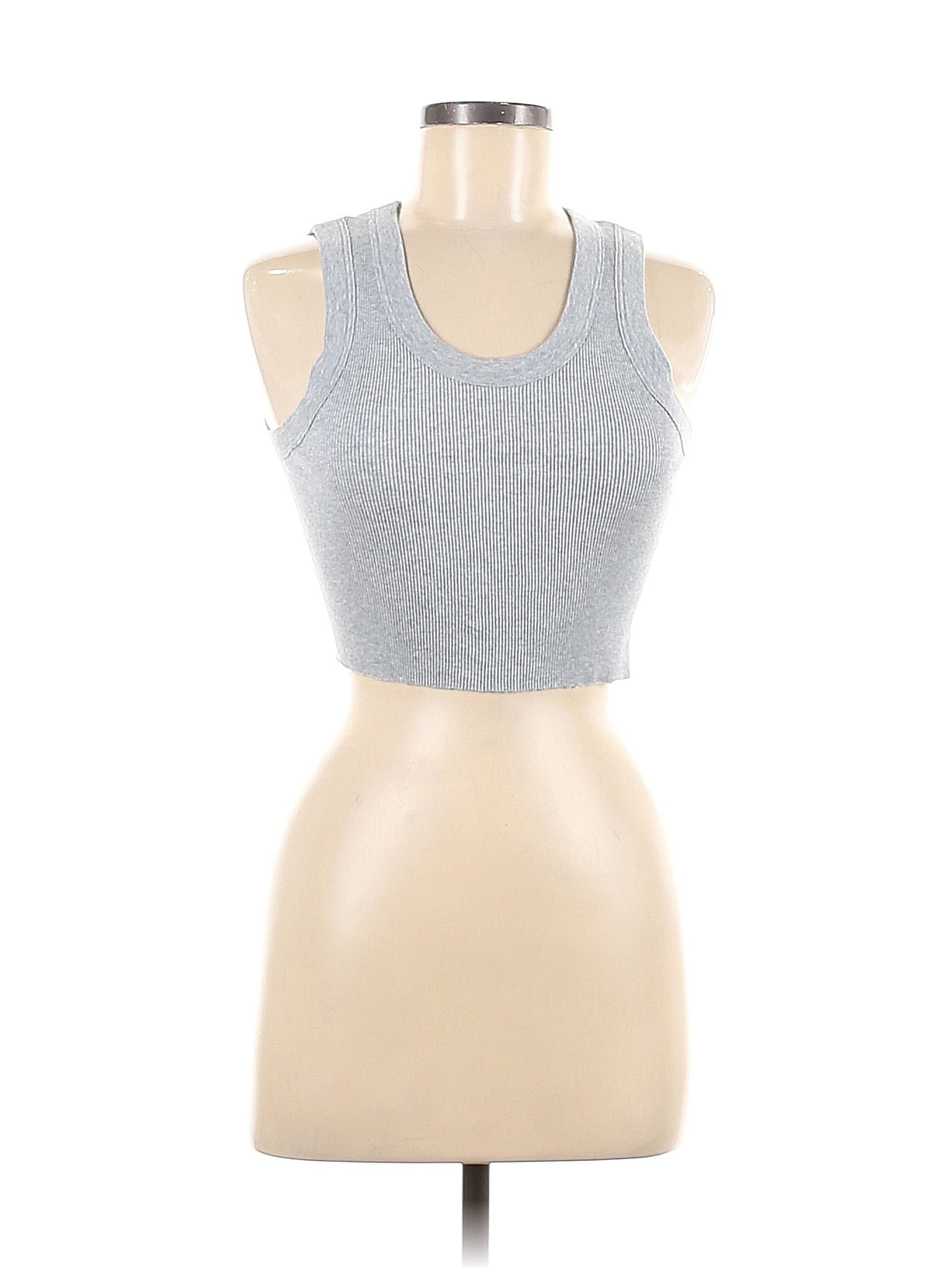 Brandy Melville 100% Cotton Stripes Gray Tank Top Size M - 15% off ...
