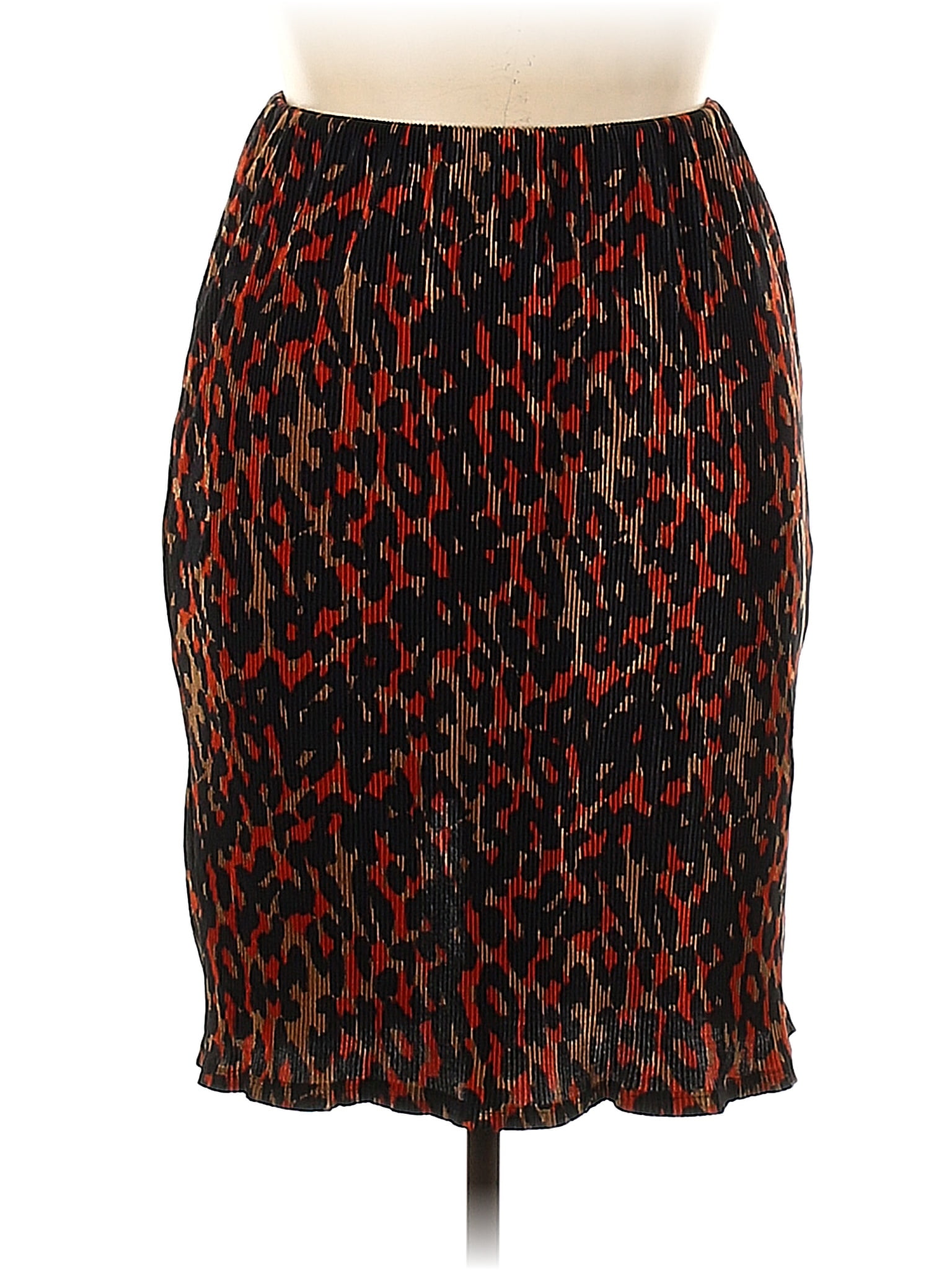 Ashley Stewart 100 Polyester Leopard Print Multi Color Red Casual