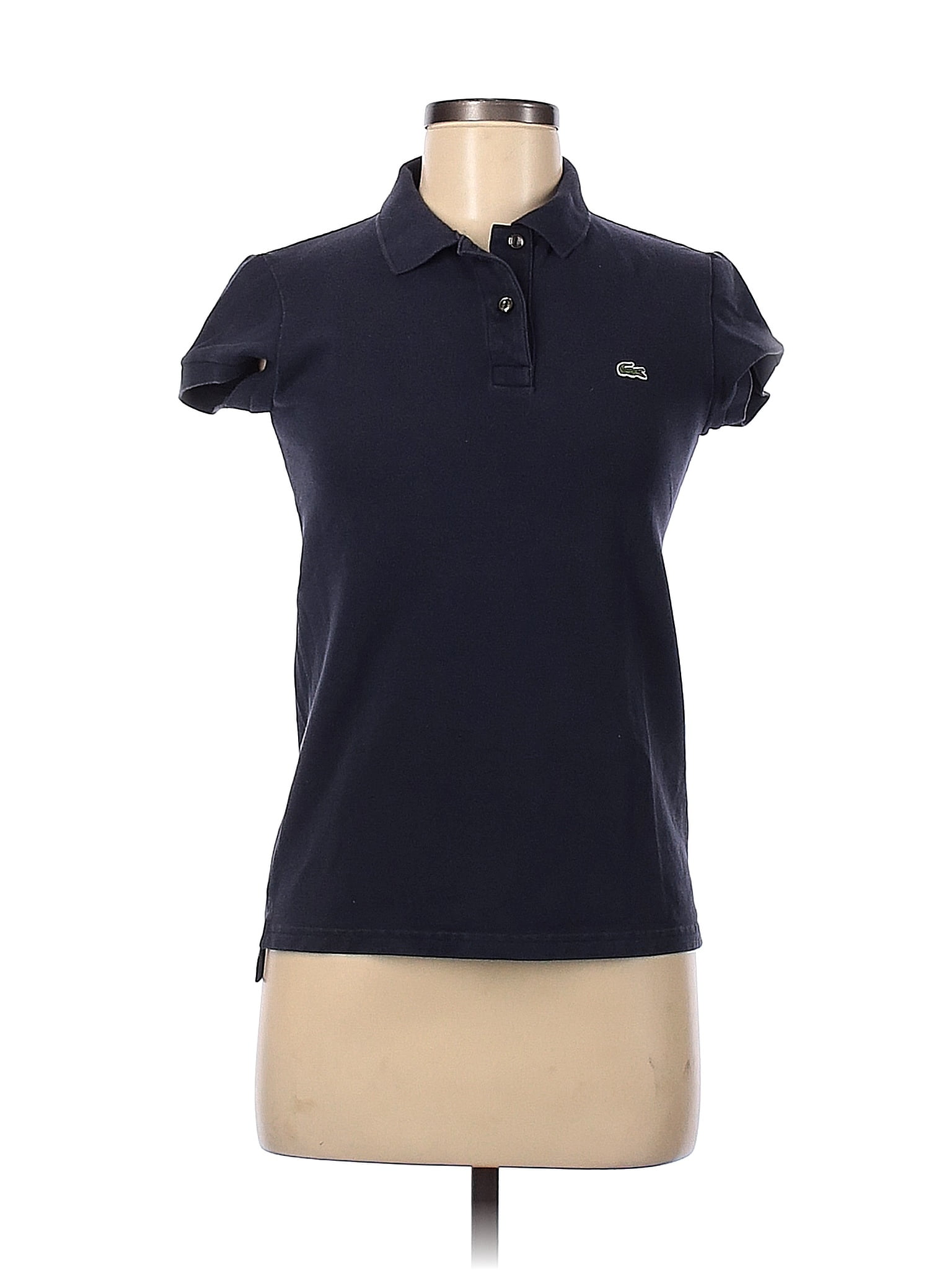 Lacoste Solid Navy Blue Short Sleeve Polo Size 38 Eu 72 Off Thredup