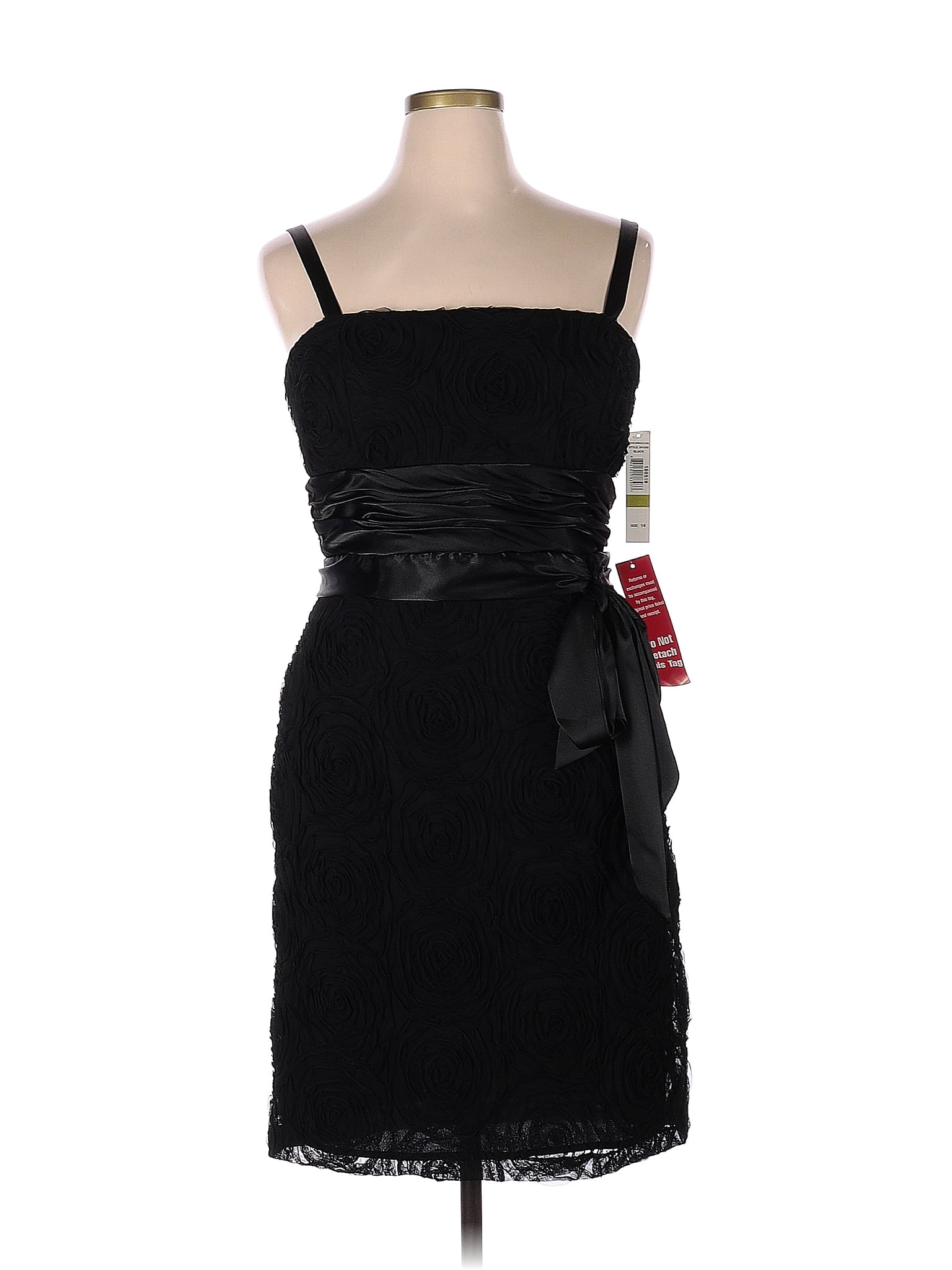 Randm Richards 100 Polyester Solid Black Cocktail Dress Size 14 81