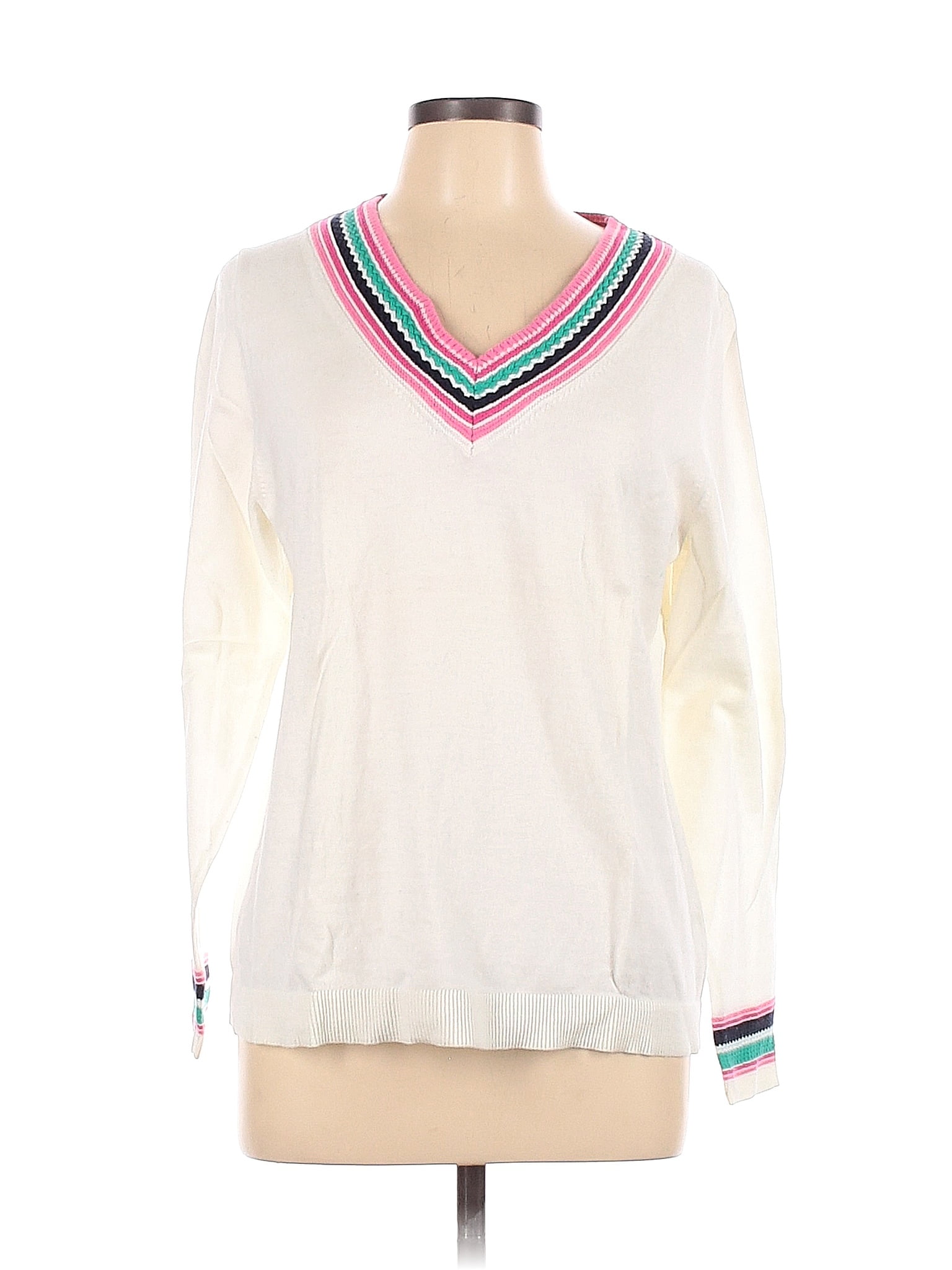 Talbots Outlet Color Block White Pullover Sweater Size L - 44% off ...