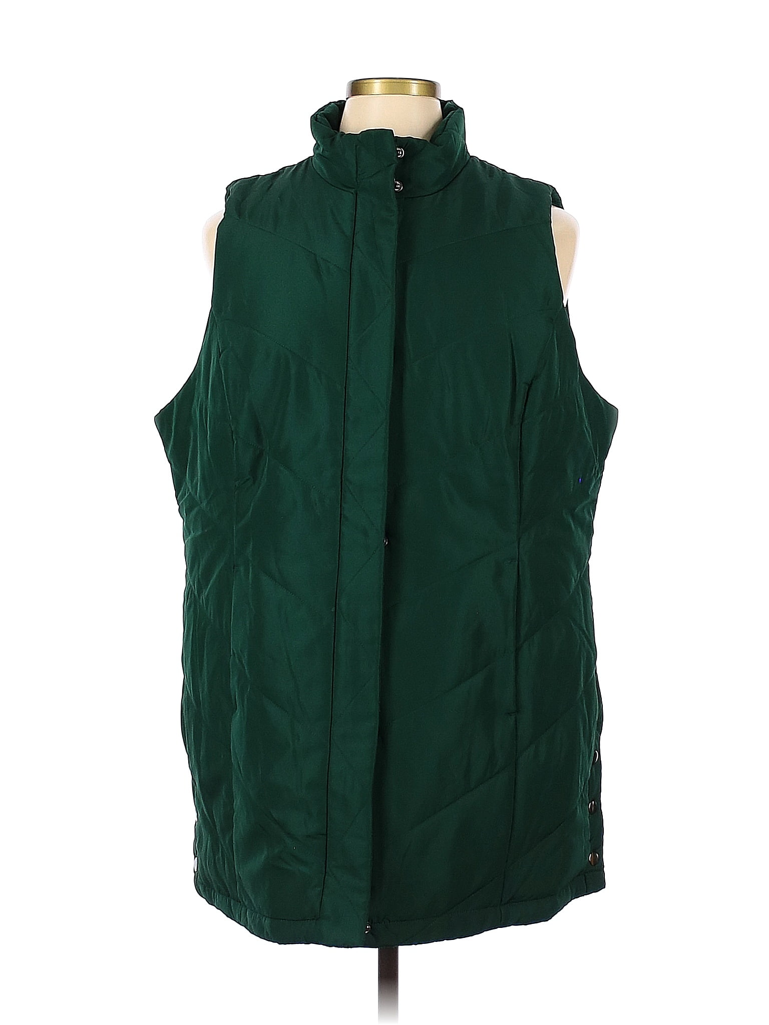 Cj Banks 100% Polyester Solid Green Vest Size 1X (Plus) - 52% off | thredUP
