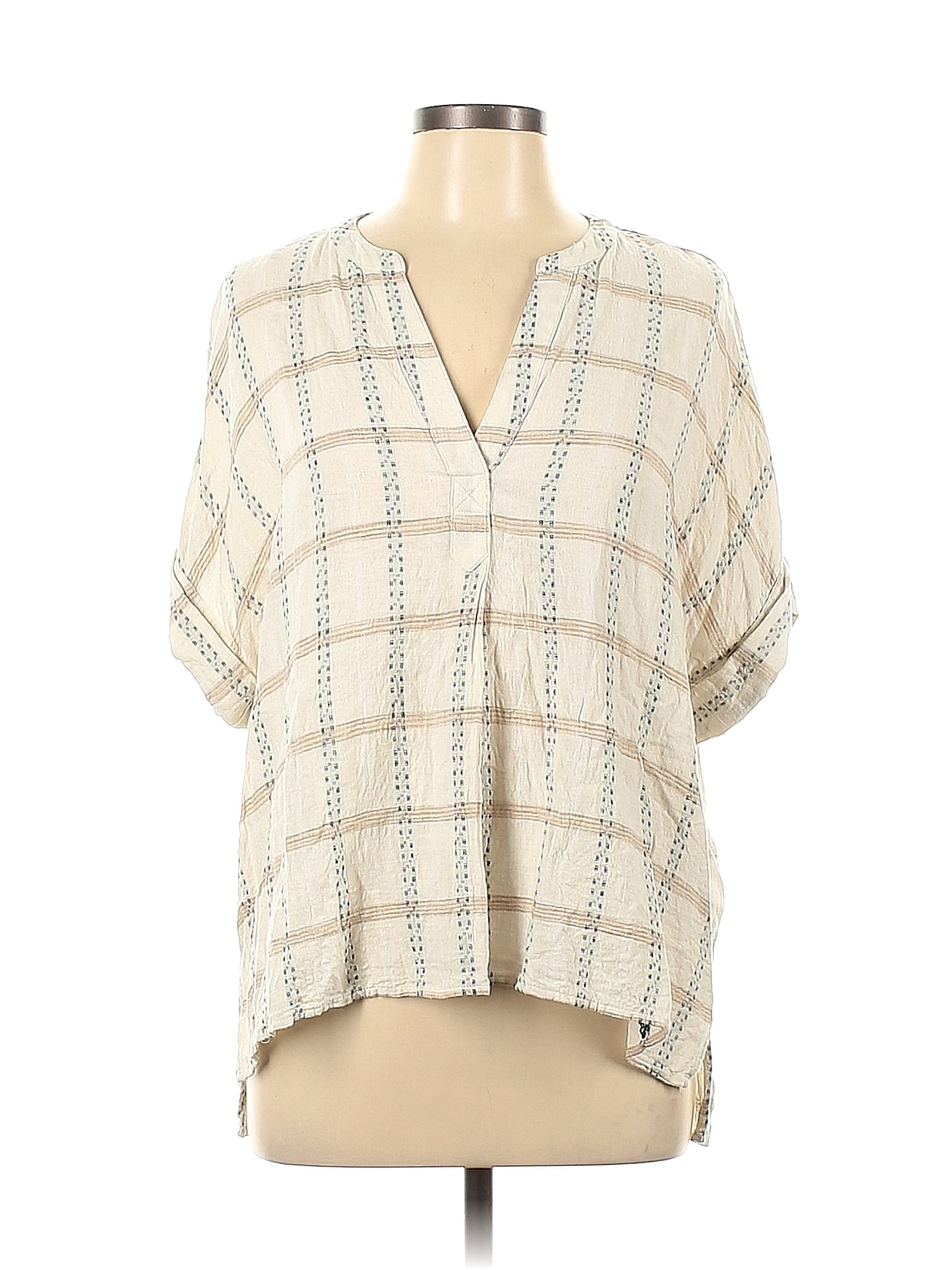 Madewell Tan Short Sleeve Blouse Size L 69 Off Thredup