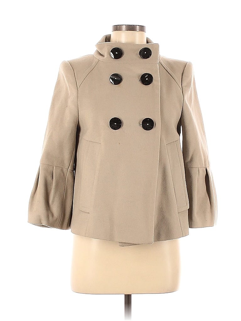 Zara Basic Tan Wool Coat Size M - 57% off | thredUP