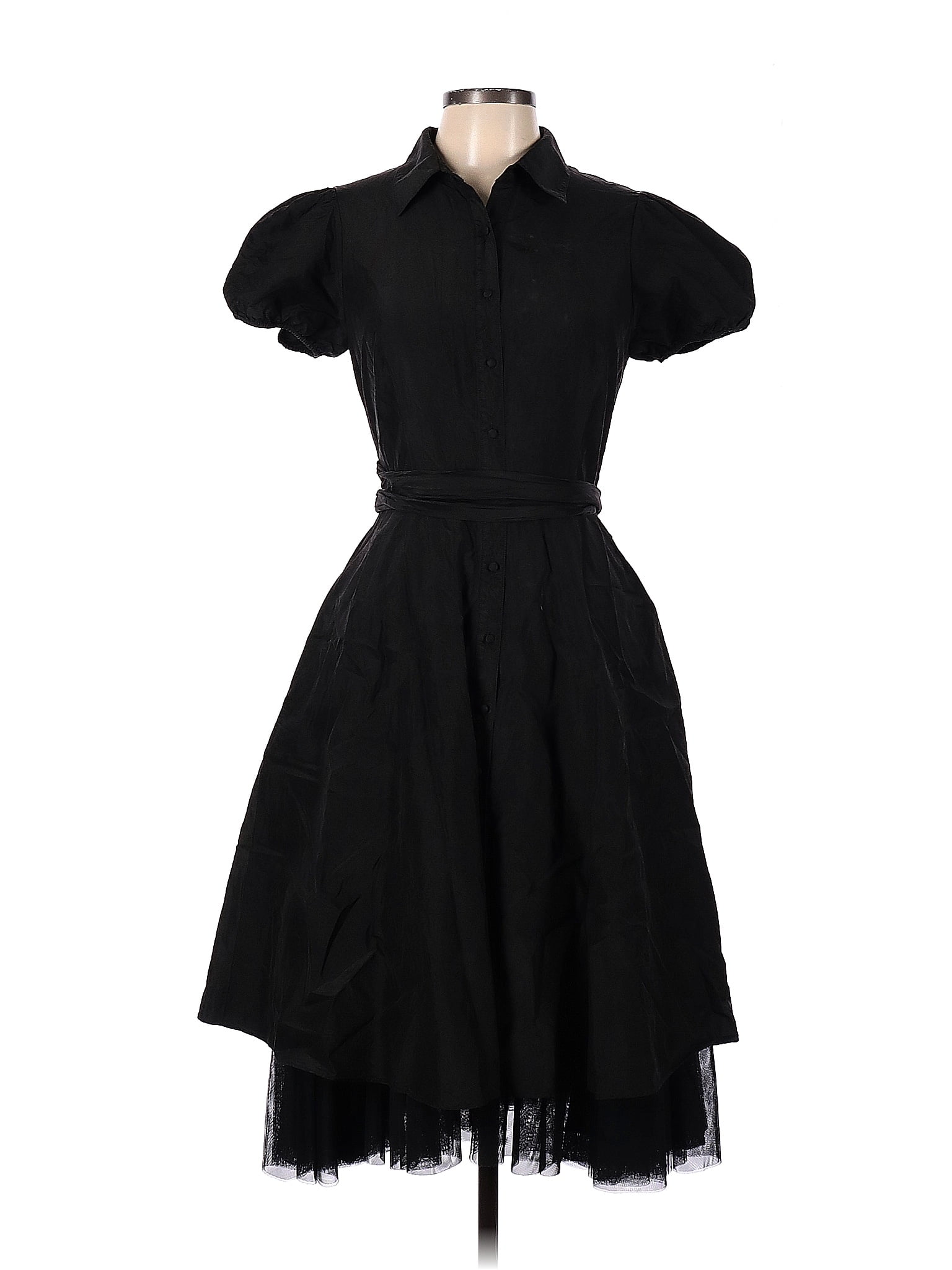 Bcbgmaxazria 100 Silk Solid Black Casual Dress Size 10 82 Off Thredup