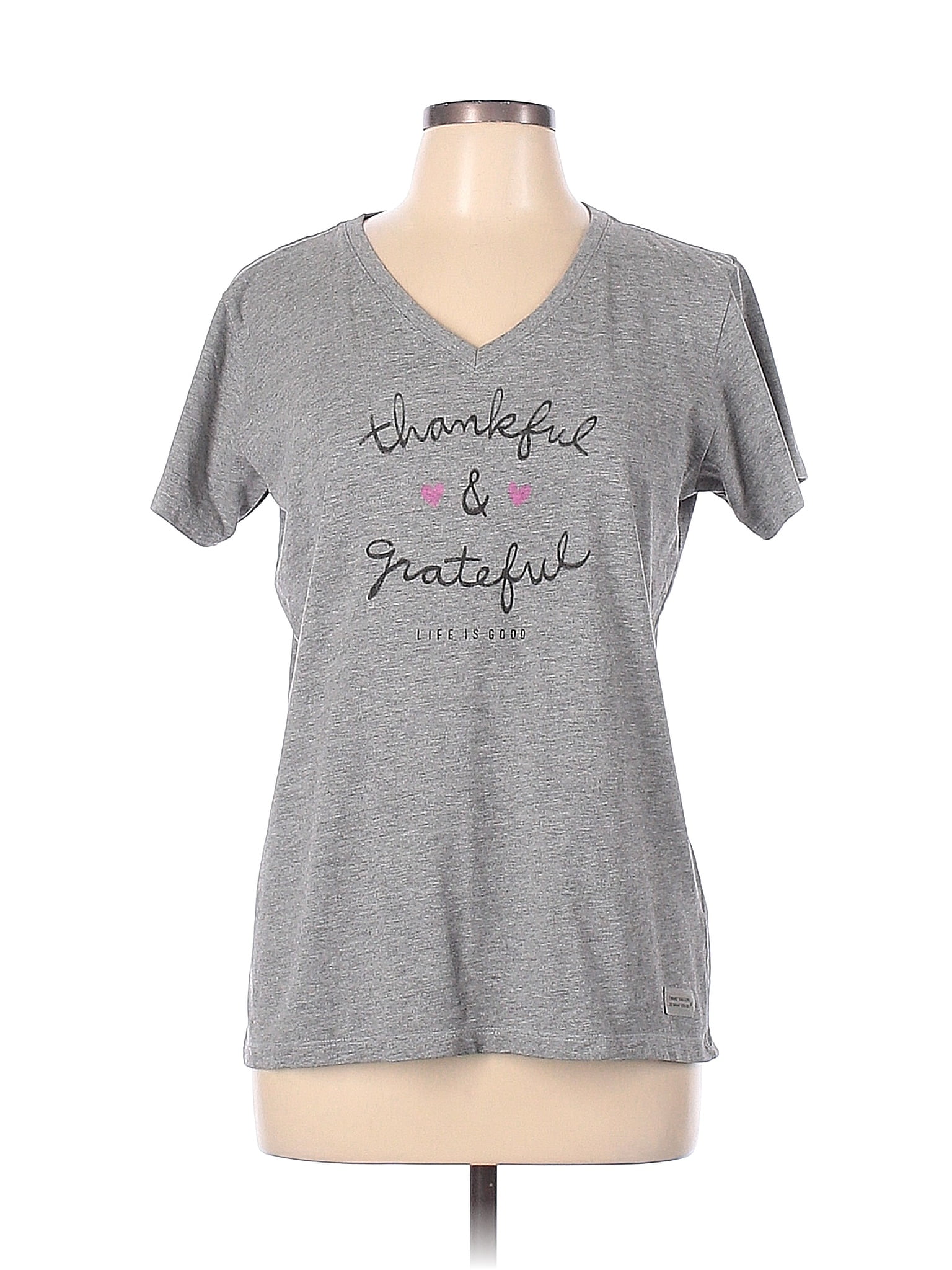 Life Is Good Gray Short Sleeve T-Shirt Size L - 37% off | thredUP