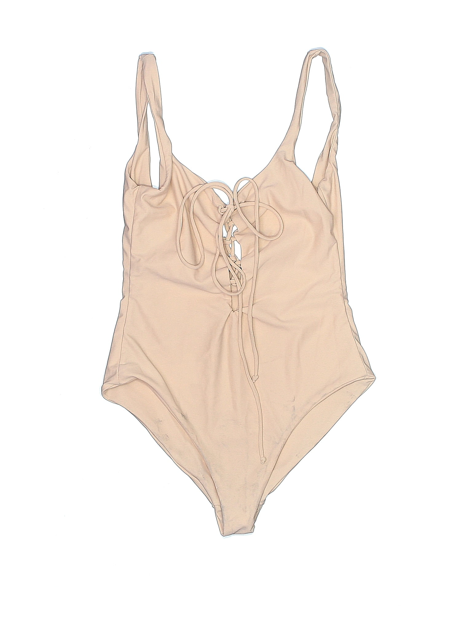 Delacy Solid Tan One Piece Swimsuit Size S - 72% off | thredUP