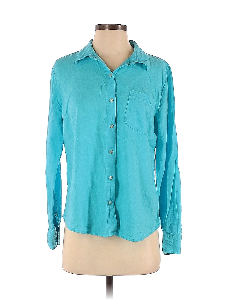 Candace Cameron Bure Blue Long Sleeve Button-Down Shirt Size S - 60% ...
