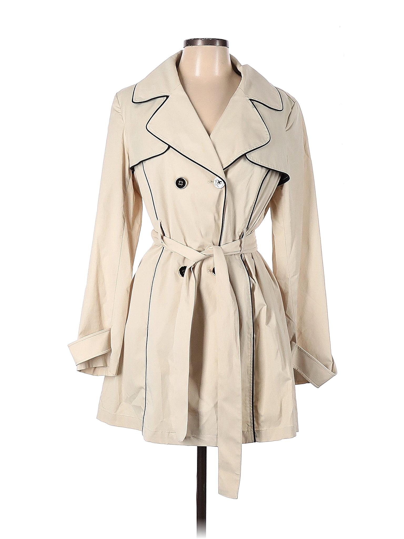 Eric Signature Solid Tan Ivory Trenchcoat Size 12 - 56% off | thredUP