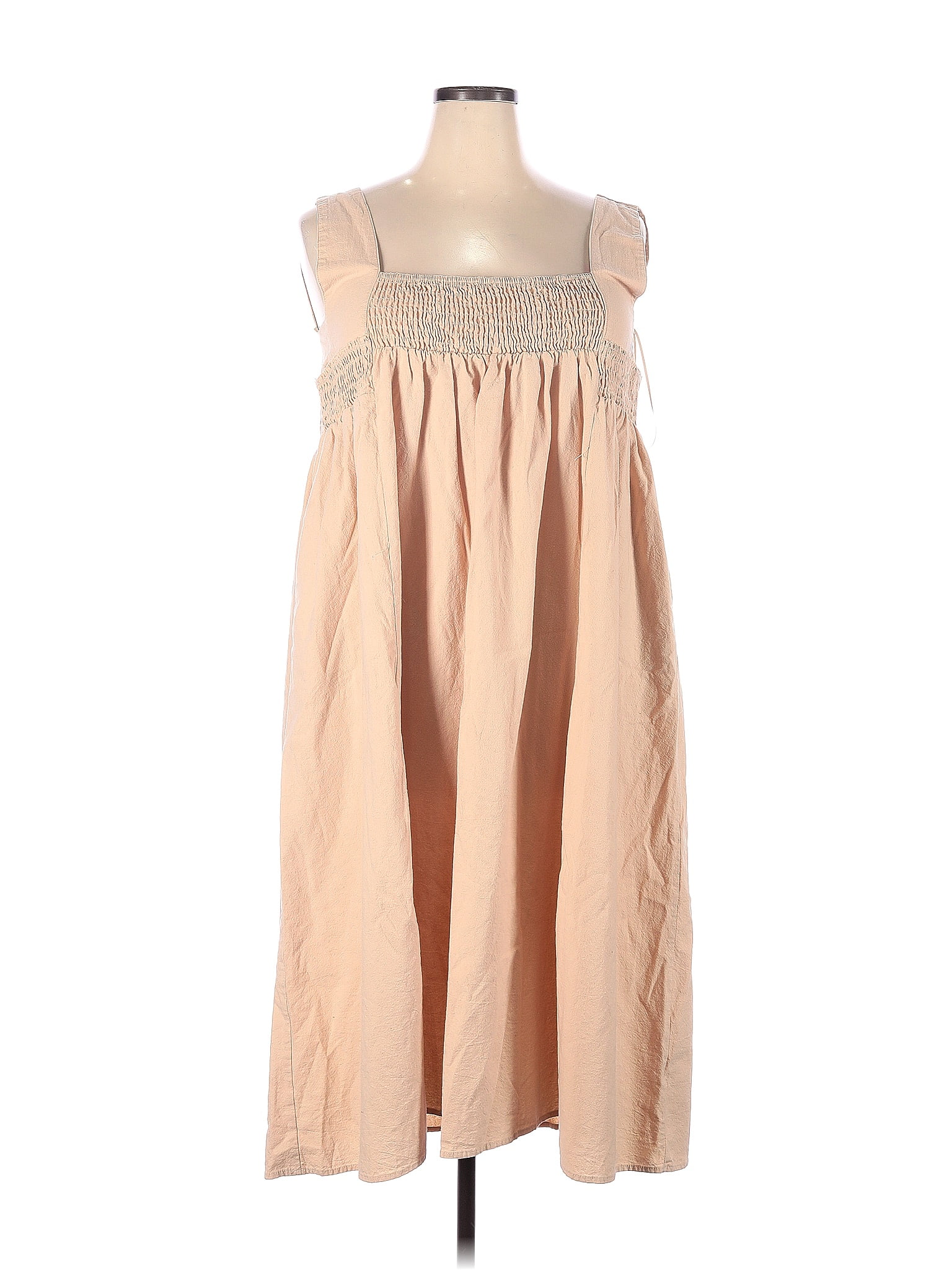 Polagram Solid Tan Casual Dress Size XXL - 45% off | thredUP