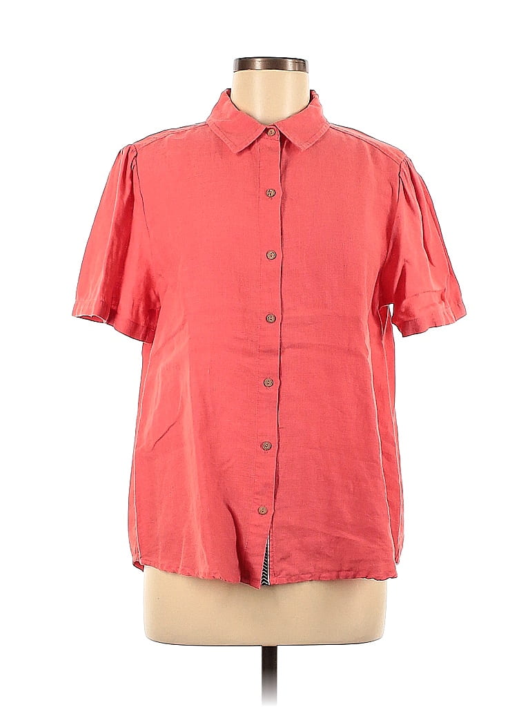 Sundance 100% Linen Red Short Sleeve Button-Down Shirt Size M - 79% off ...