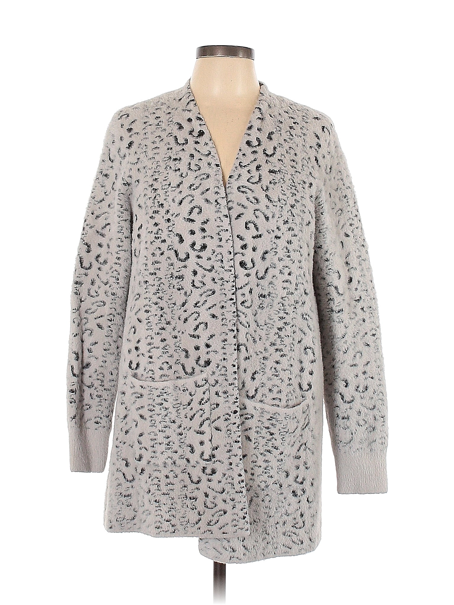 Evolution by Cyrus Animal Print Gray Cardigan Size L - 79% off | thredUP