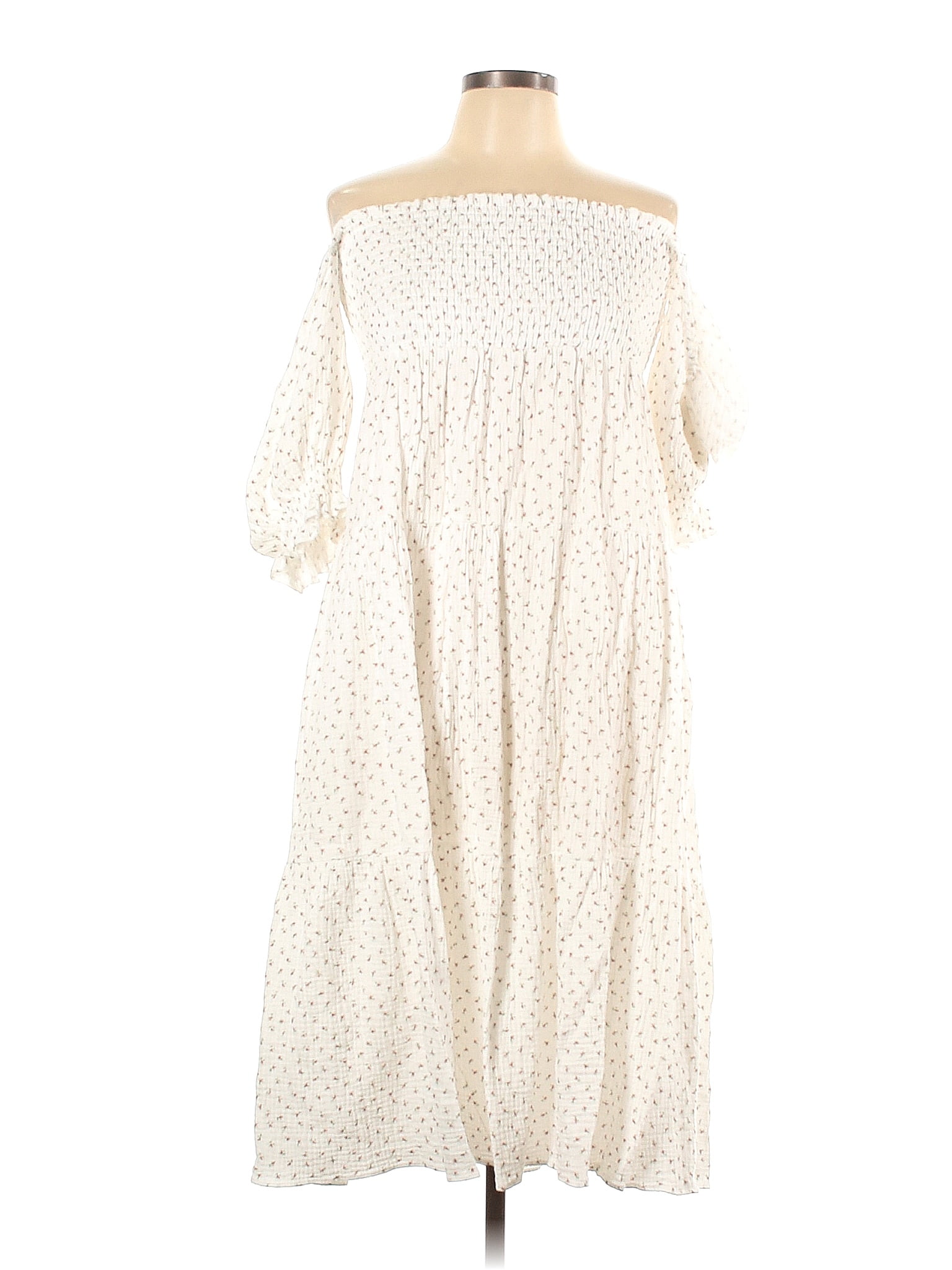 OPT 100% Cotton Ivory White Casual Dress Size M - 77% off | thredUP