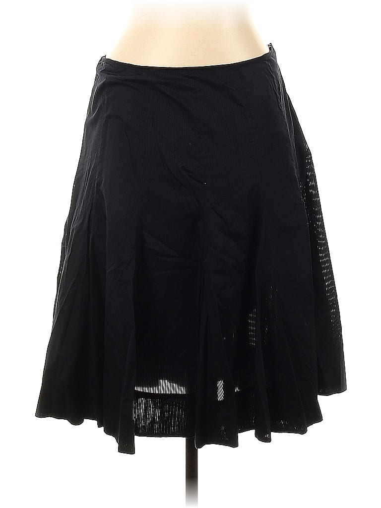 Lauren By Ralph Lauren 100 Cotton Solid Black Casual Skirt Size 10