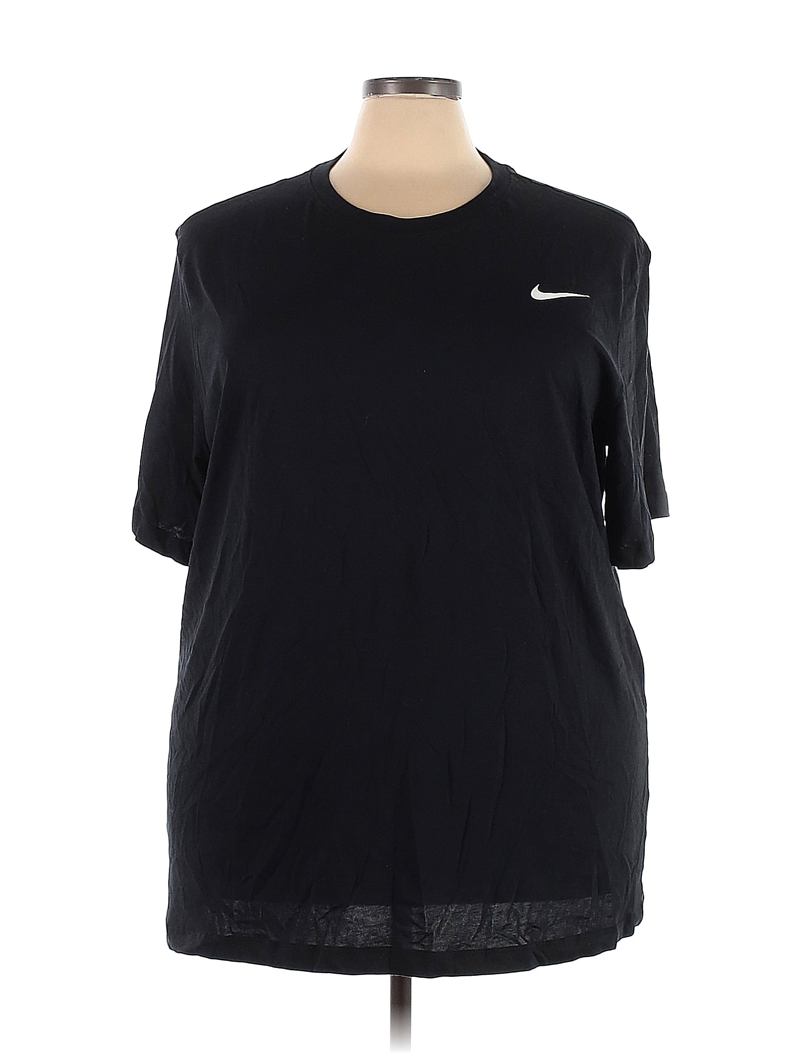 Nike Solid Black Active T-Shirt Size 3X (Plus) - 59% off | thredUP