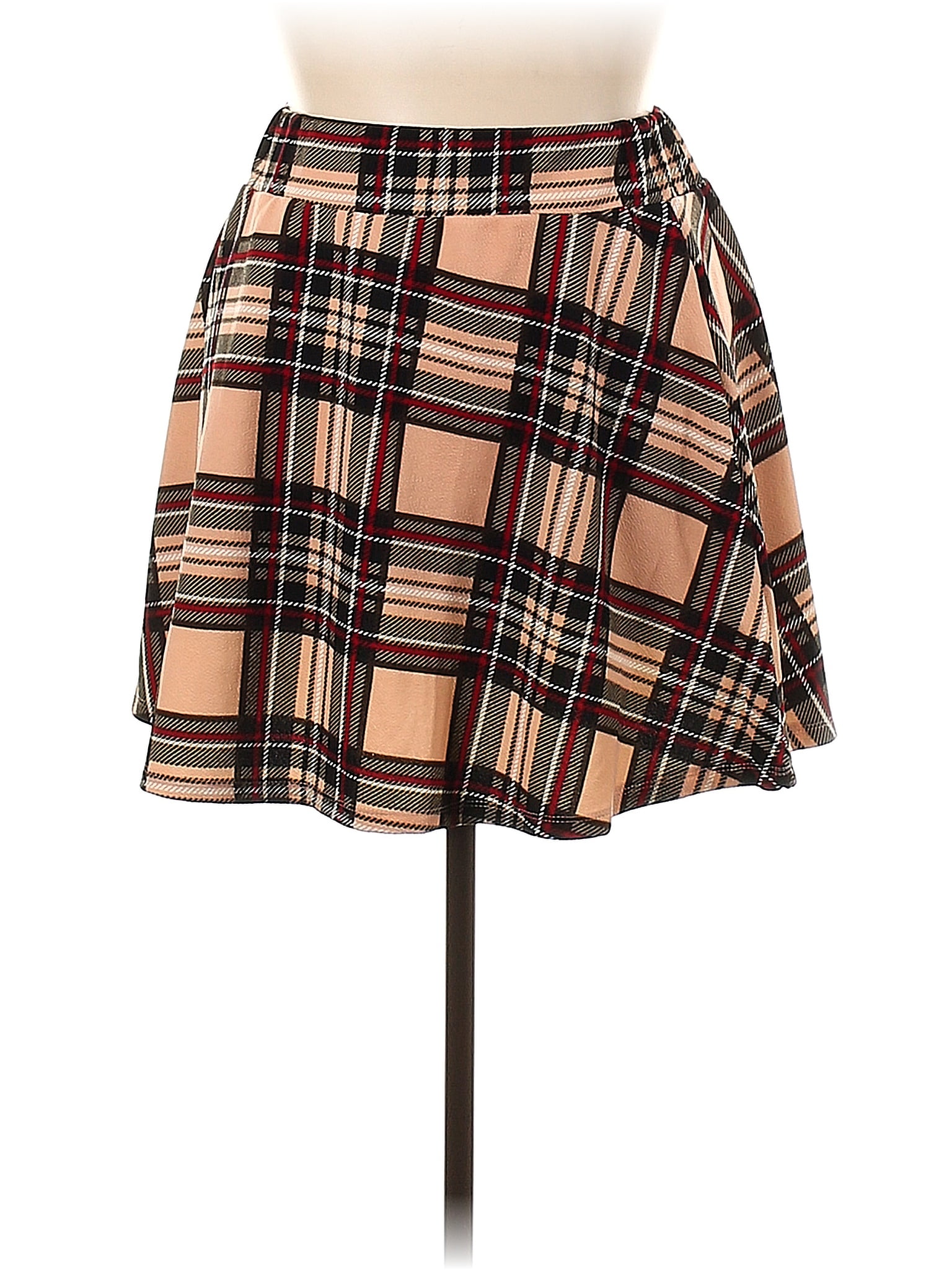 Shein Plaid Multi Color Brown Casual Skirt Size Xl 45 Off Thredup