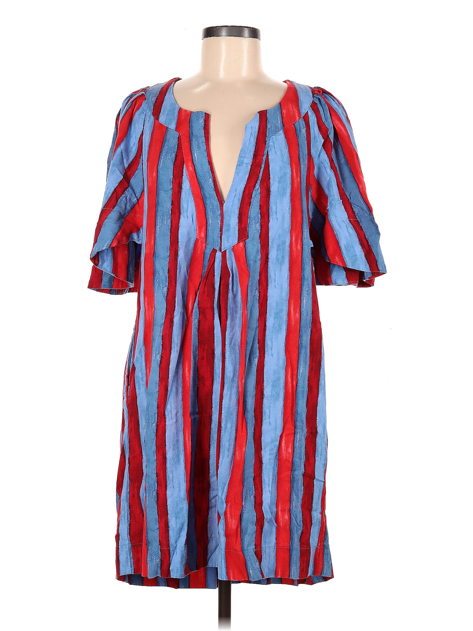 Pomander Place Stripes Multi Color Blue Casual Dress Size M 64 Off