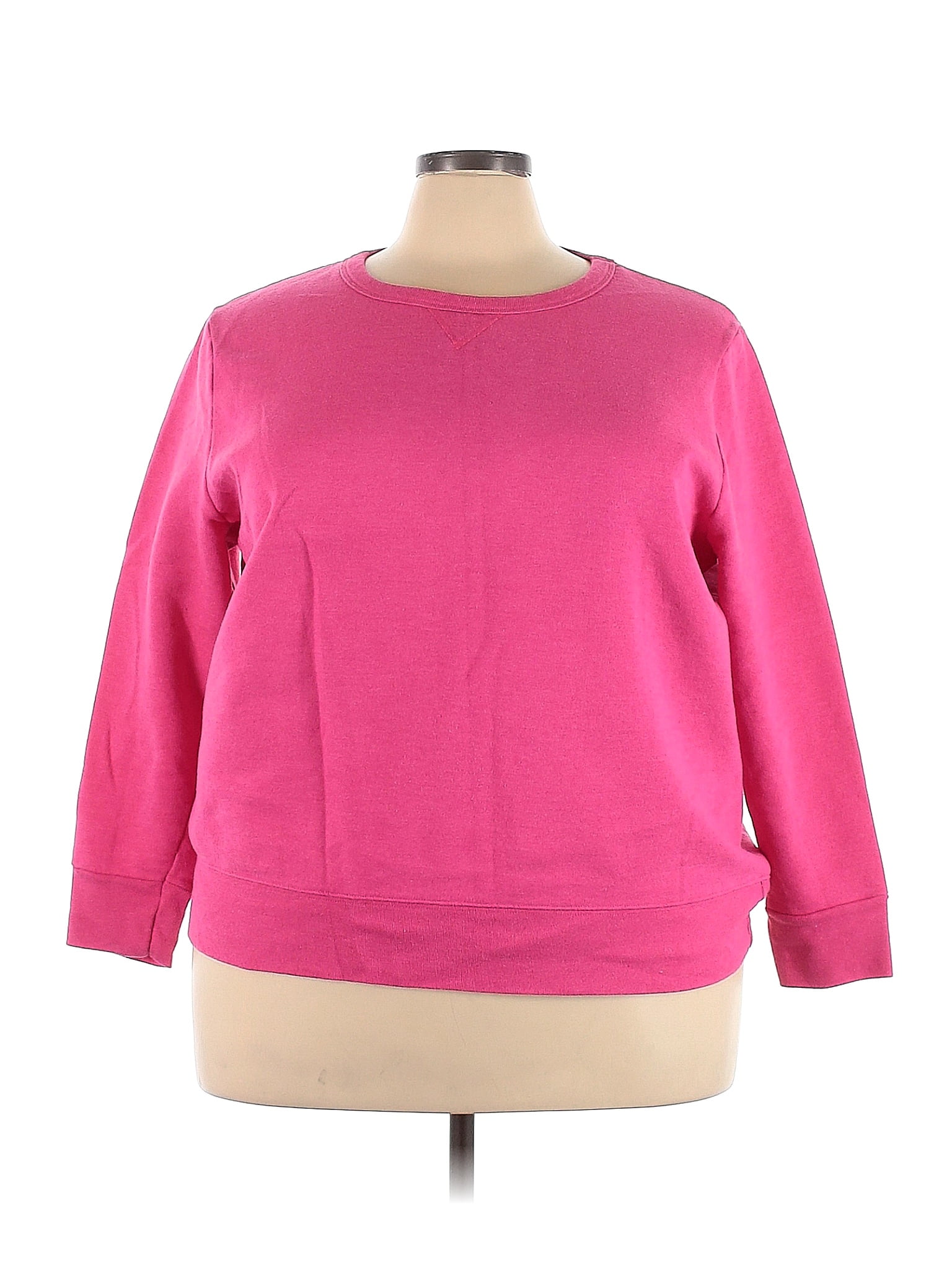 Just My Size Solid Pink Sweatshirt Size 3X (Plus) - 44% off | thredUP