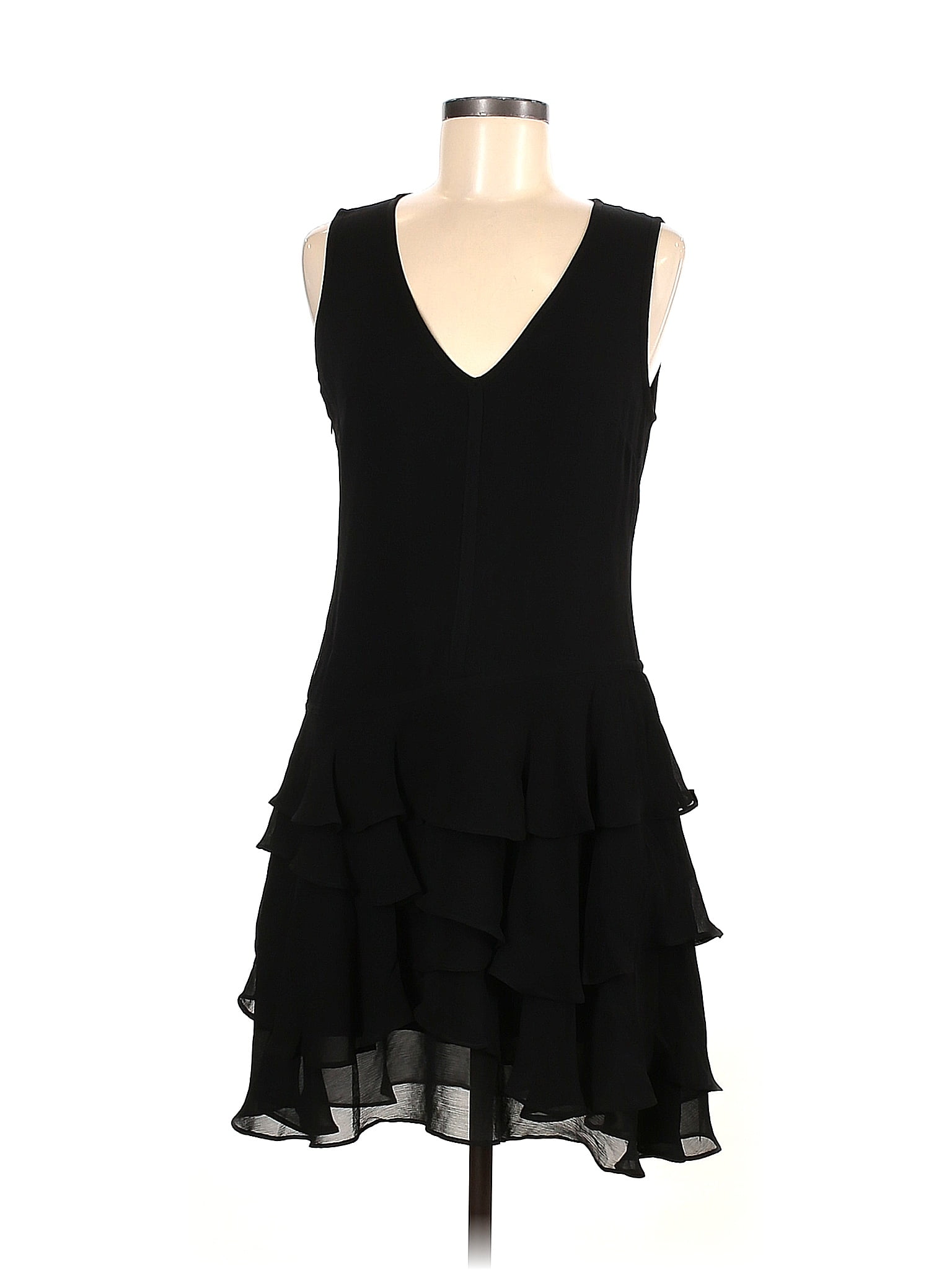 Opening Ceremony 100 Silk Solid Black Cocktail Dress Size 6 77 Off