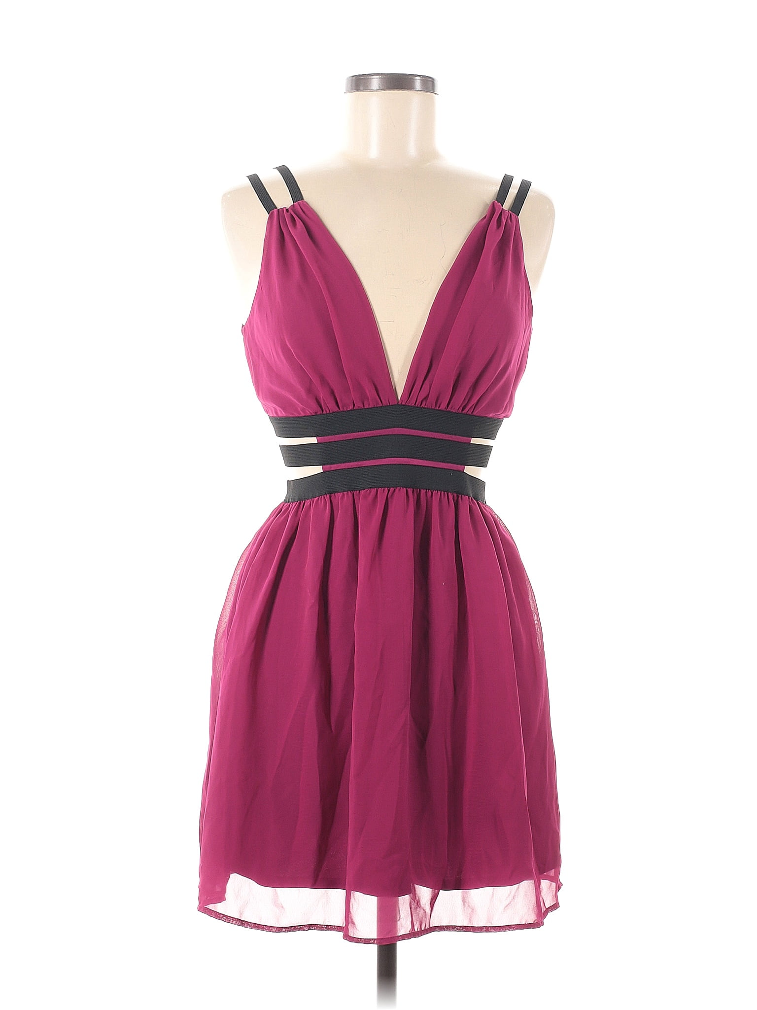 Fredericks Of Hollywood 100 Polyester Burgundy Casual Dress Size M