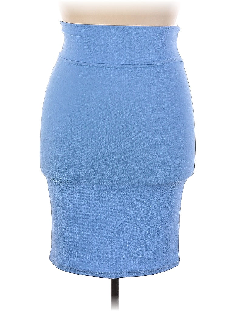 Agnes And Dora Solid Blue Casual Skirt Size 2x Plus 70 Off Thredup