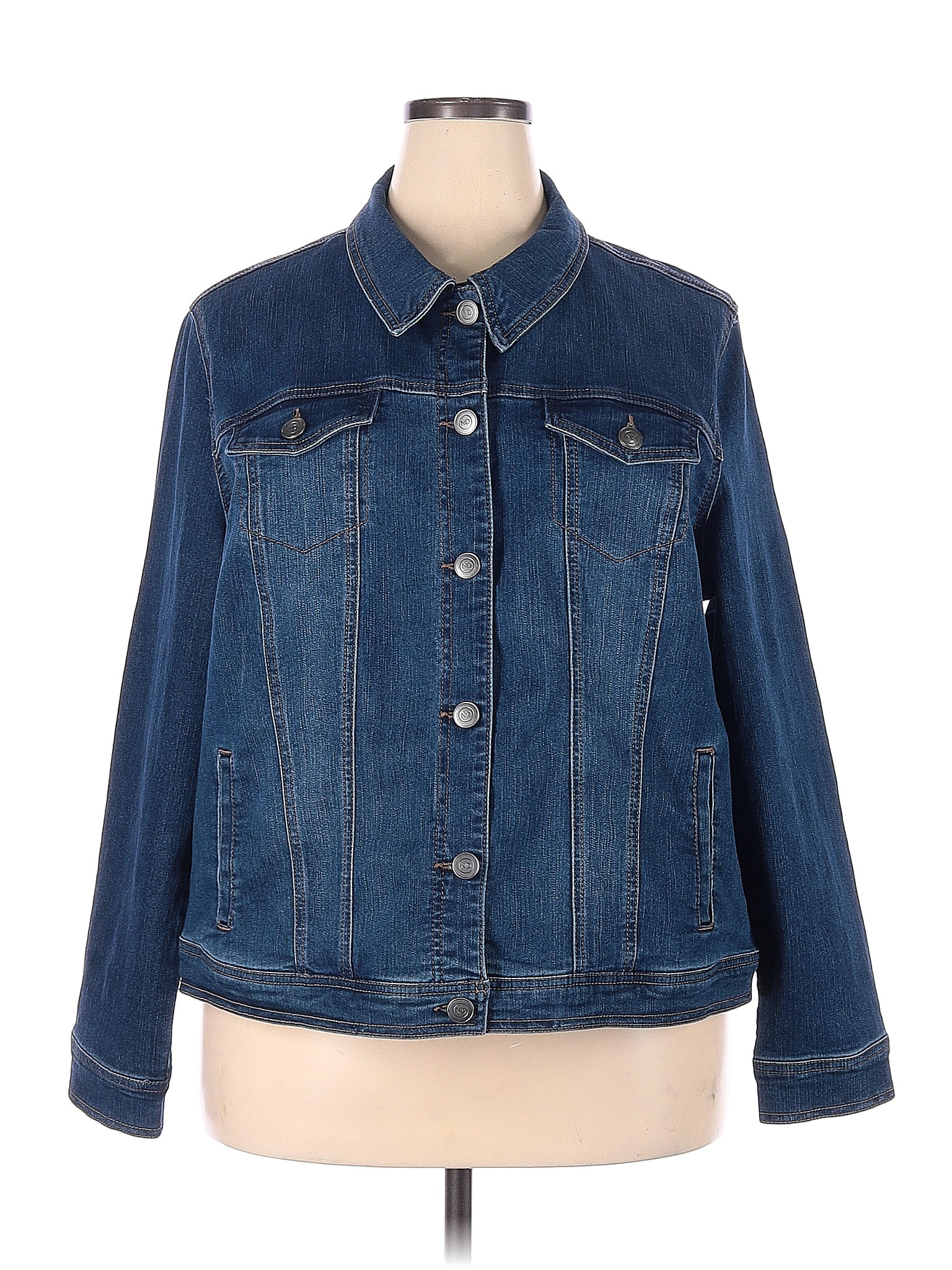 New Directions Blue Denim Jacket Size 2X (Plus) - 68% off | ThredUp